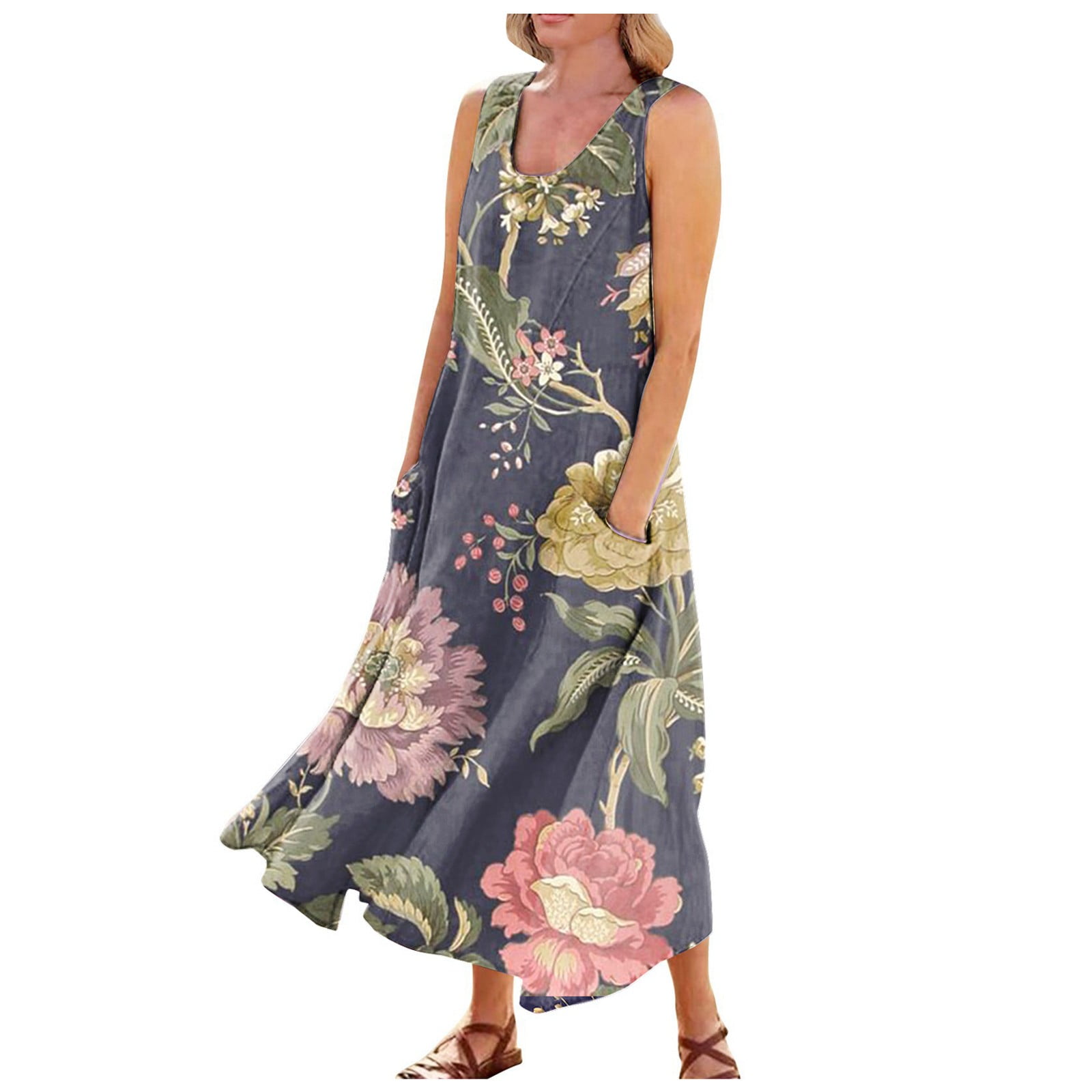 Ovticza Cute Summer Dresses for Women Trendy Boho Flowy Maternity Maxi ...