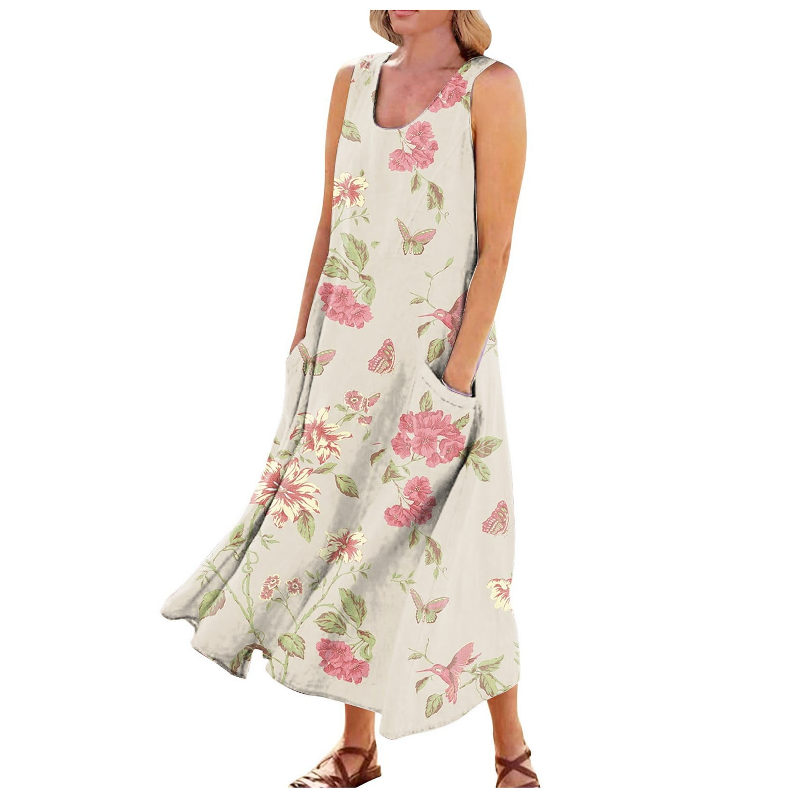 Ovticza Cute Summer Dresses for Women Trendy Boho Flowy Maternity Maxi ...