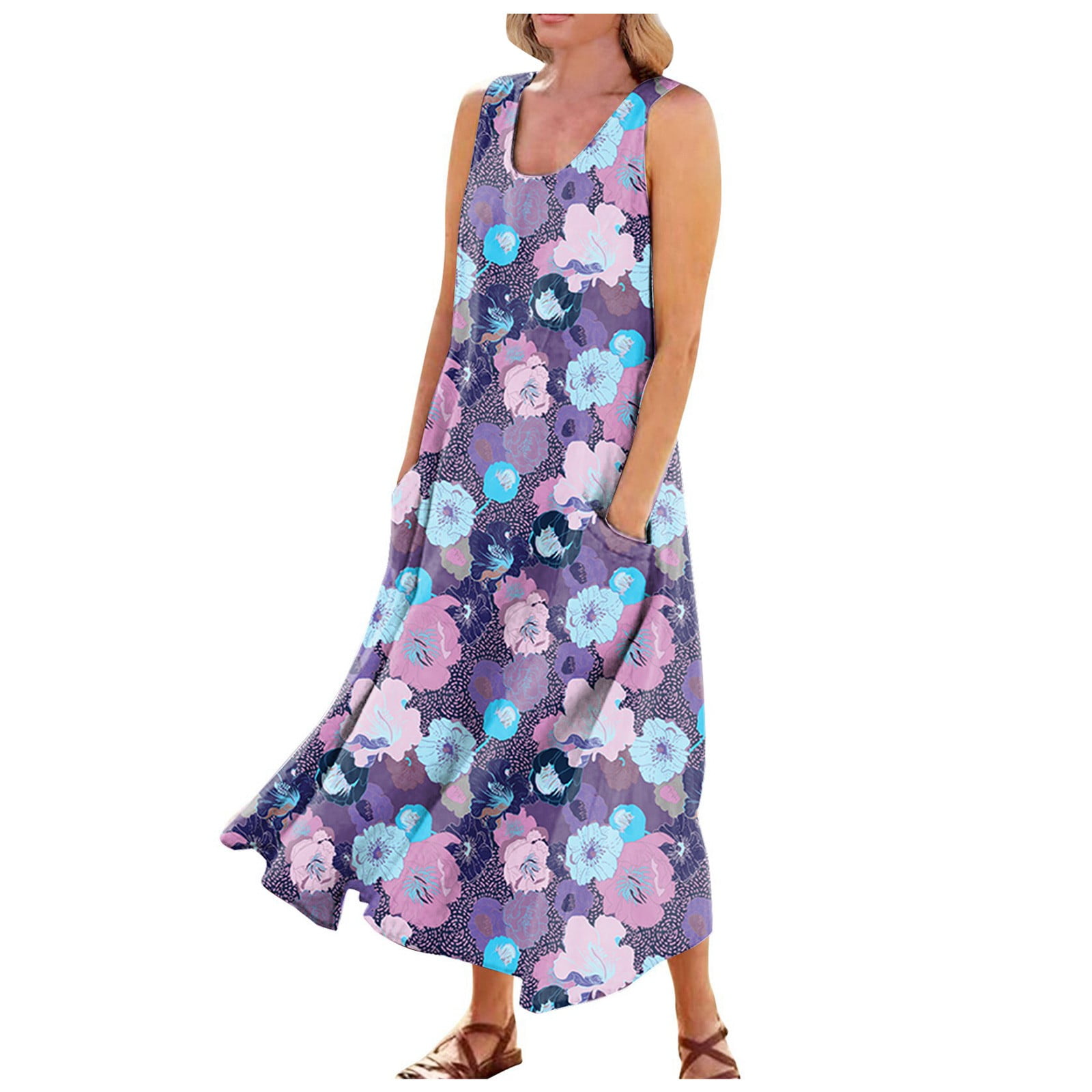 Ovticza Cute Summer Dresses for Women Trendy Boho Flowy Maternity Maxi ...