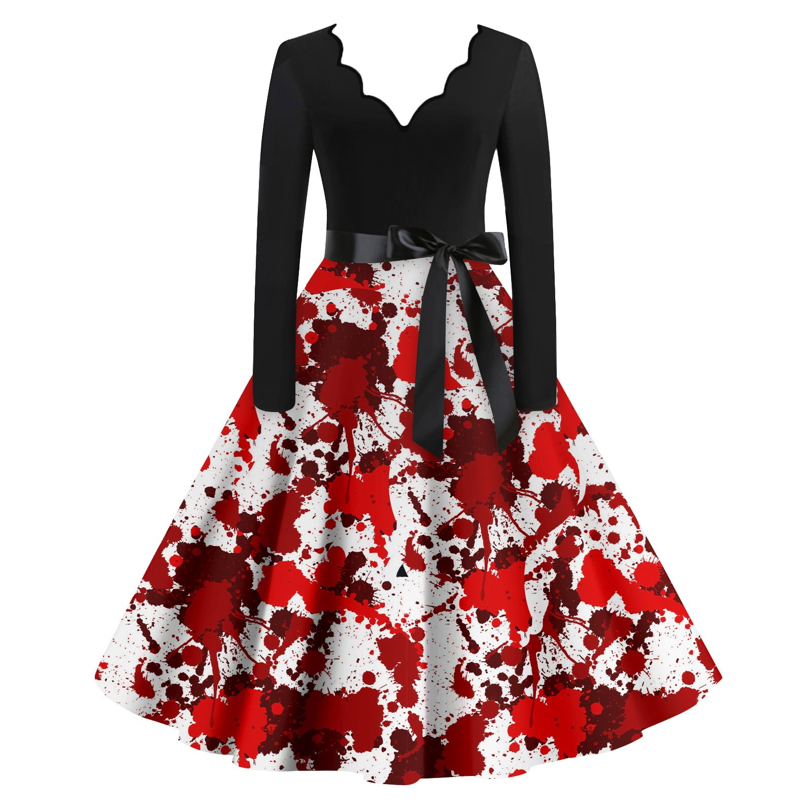 Ovticza Halloween Dresses Halloween Horror Long Sleeve 1950s Dresses ...