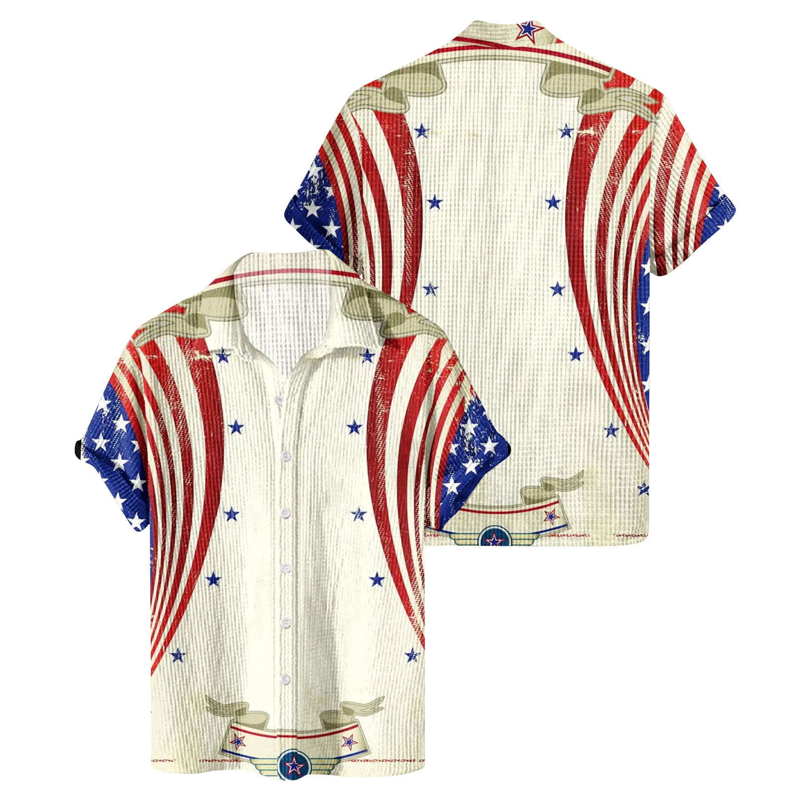Ovticza Men S 4th Of July Shirts American Flag Patriotic Shirts Short