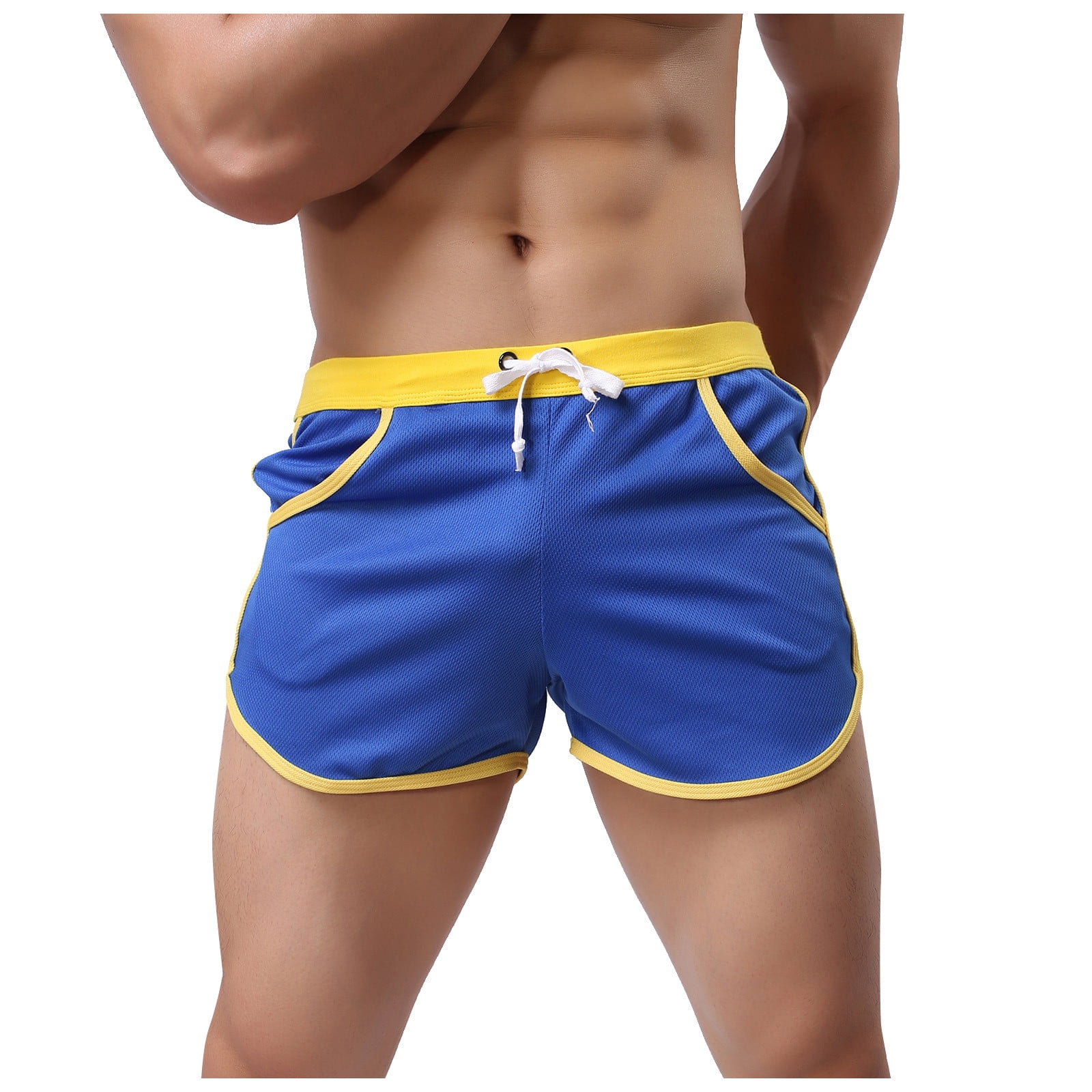 Ovticza Mens Square Leg Swim Trunks Solid Swim Shorts Basic Classic Athletic Bottom With