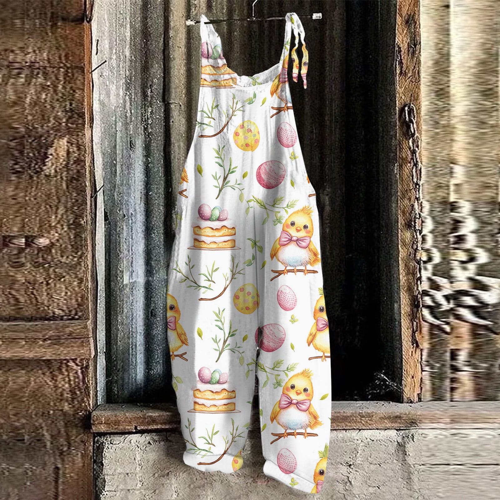 Ovticza Plus Size Easter Jumpsuit for Curvy Women Sleeveless Fun Easter ...