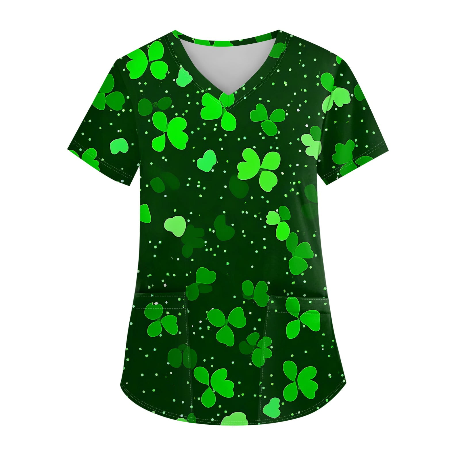 Ovticza St Party Day Scrub Tops V Neck Short Sleeve Working Uniforms ...