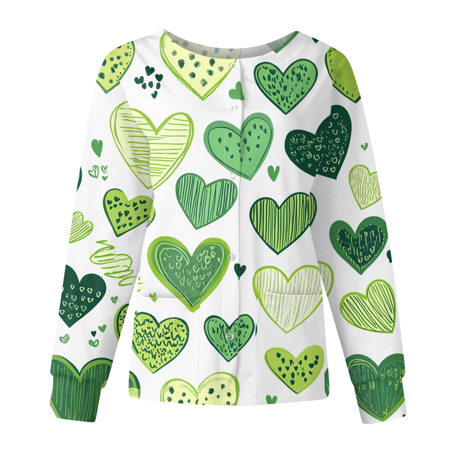 Ovticza St. Patrick's Day Party Scrub Jackets for Woman Warm Up Long ...