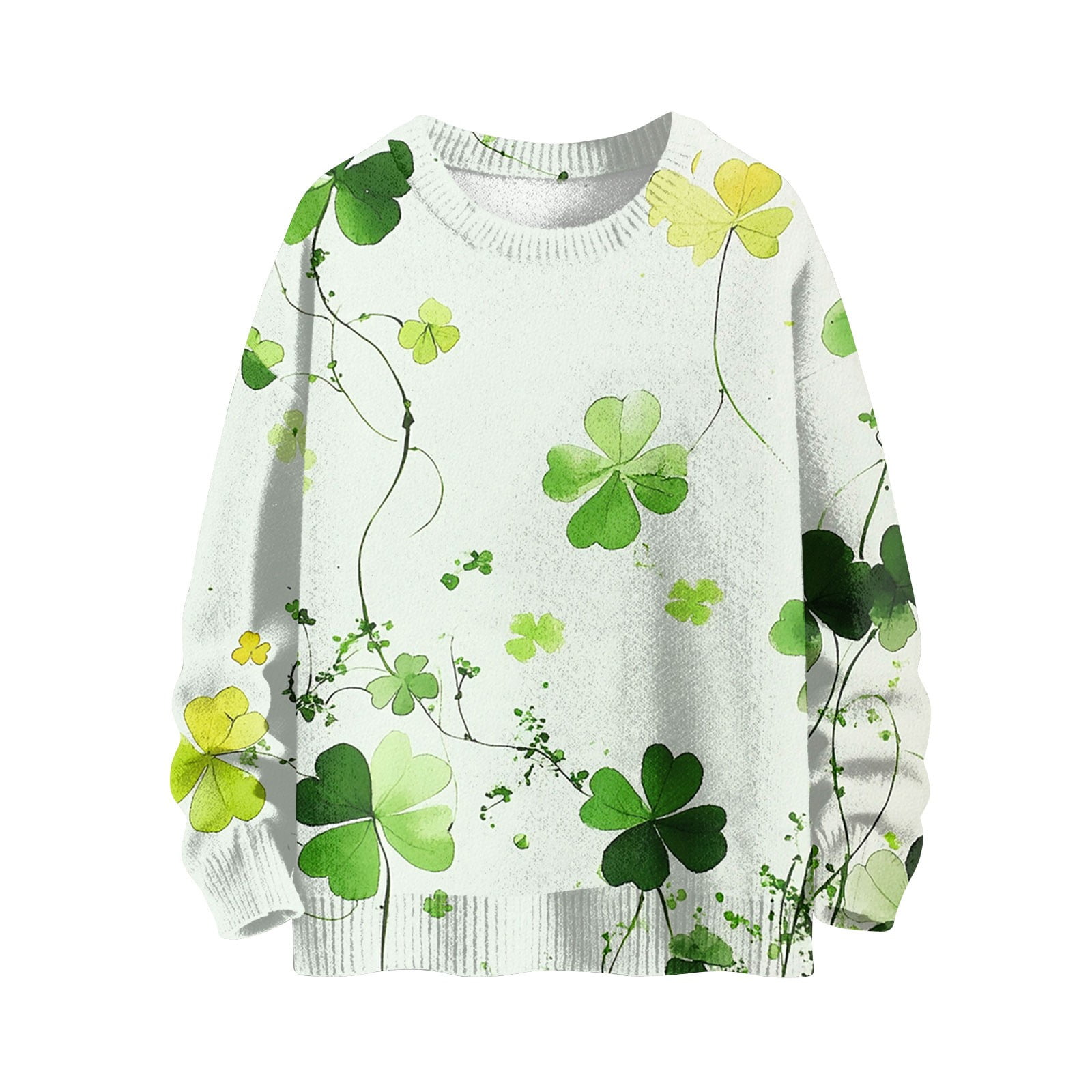 Ovticza St Patrick’s Day Pullover Sweaters for Women Crew Neck Shamrock ...