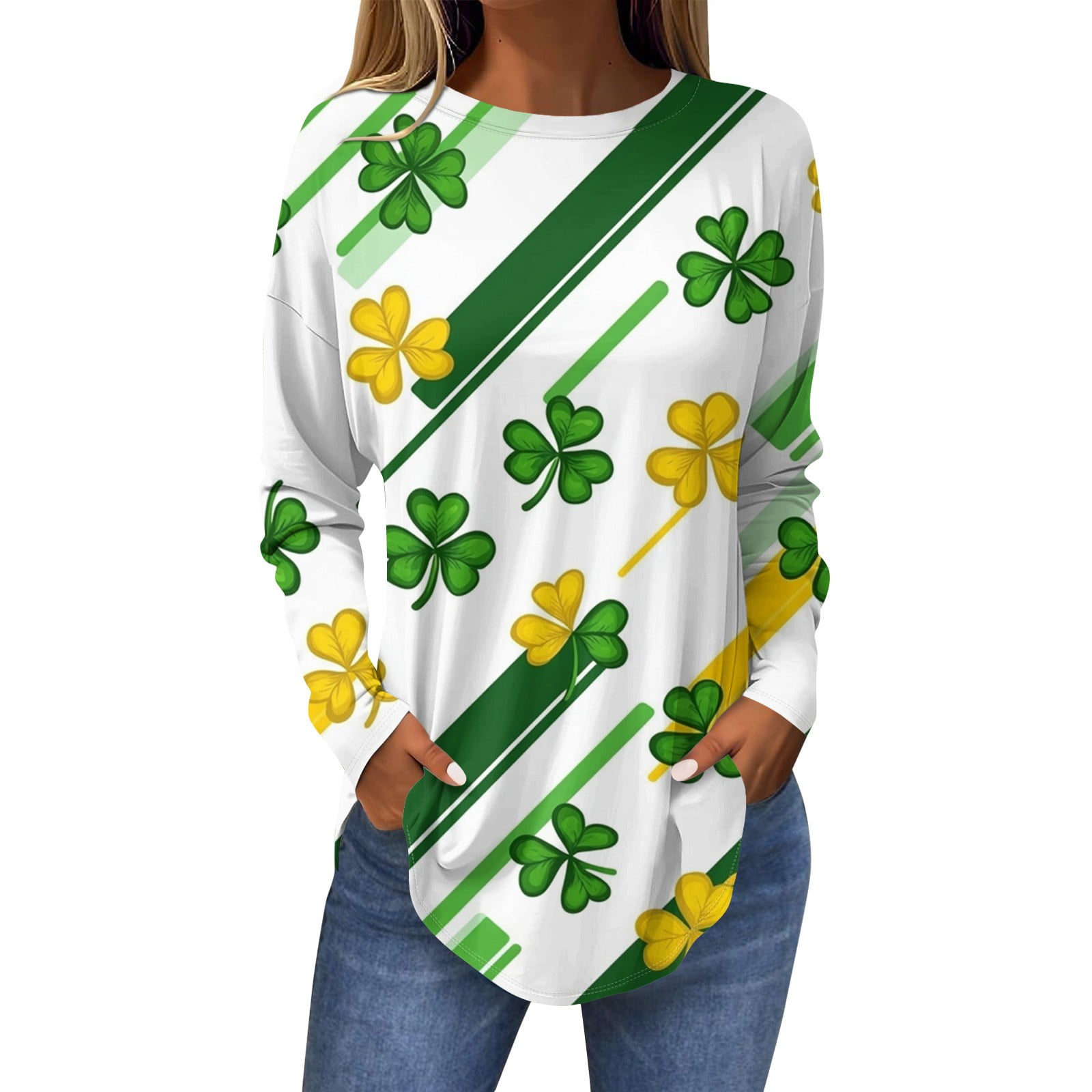 Ovticza St. Patrick's Day Shirt Cute Shamrock Clover Tunics or Tops To ...