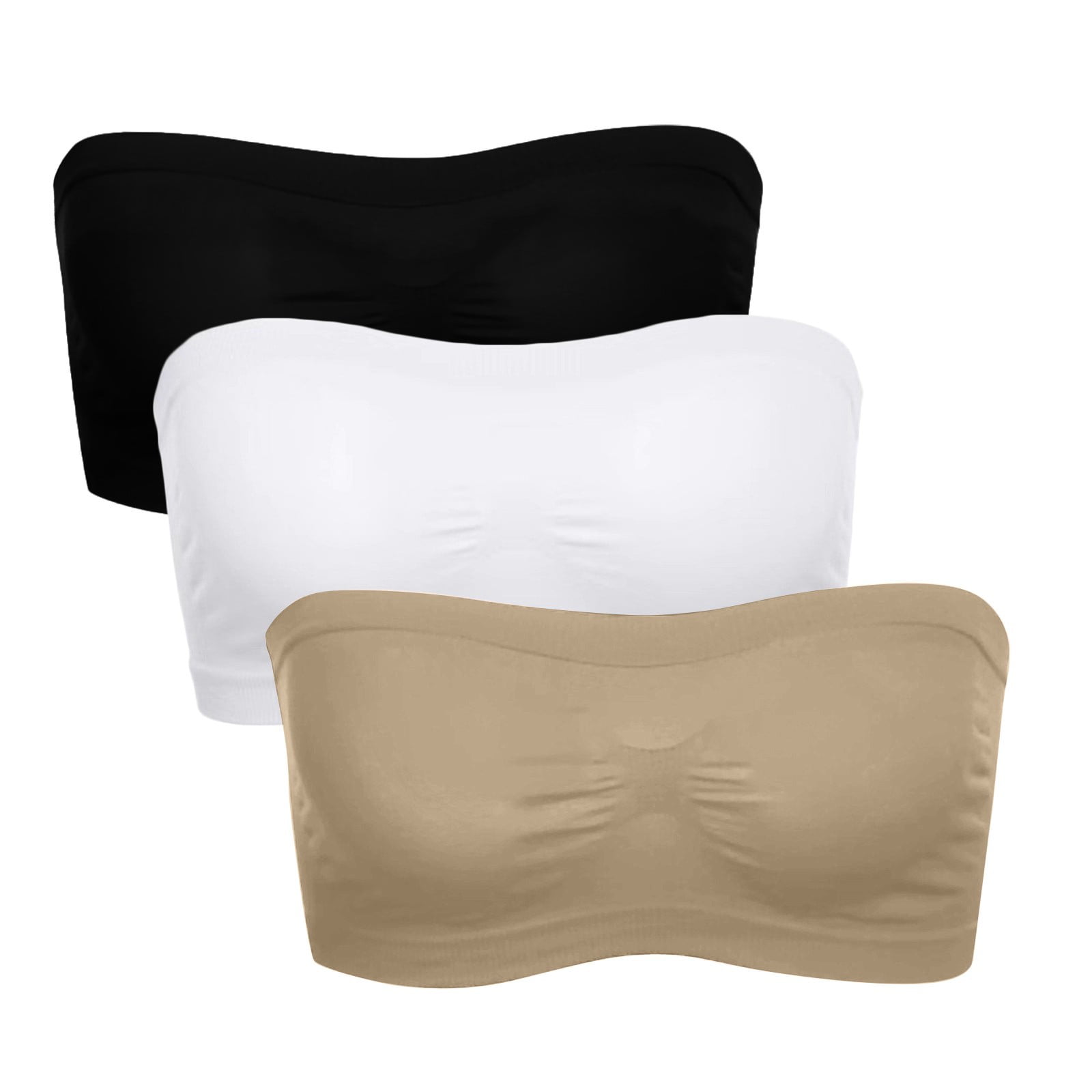 Ovticza Strapless Bras for Women Non-Slip Silicone Bandeau Bra Seamless ...