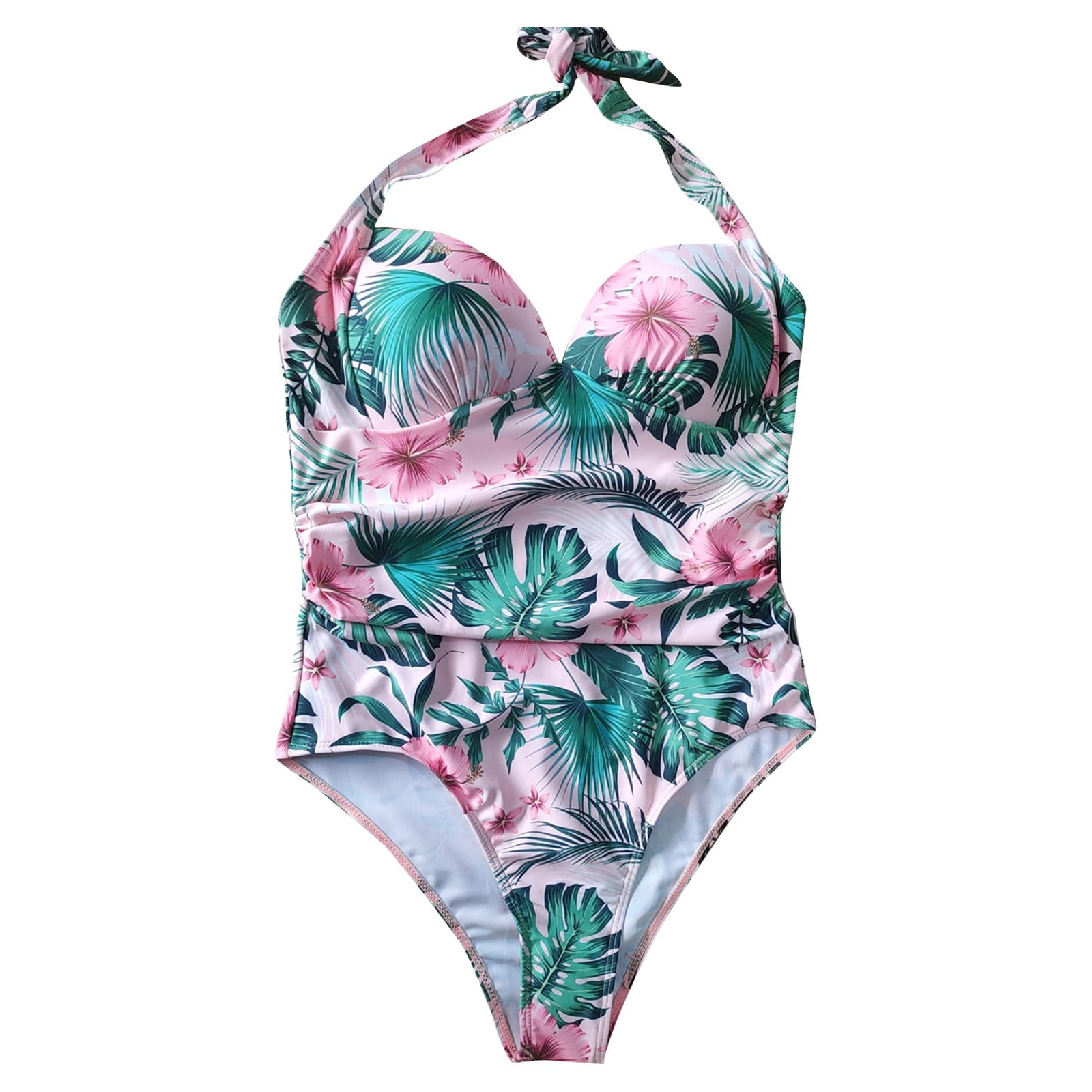 Ovticza Women Sexy Tummy Control One Piece Swimsuits Halter Push Up ...
