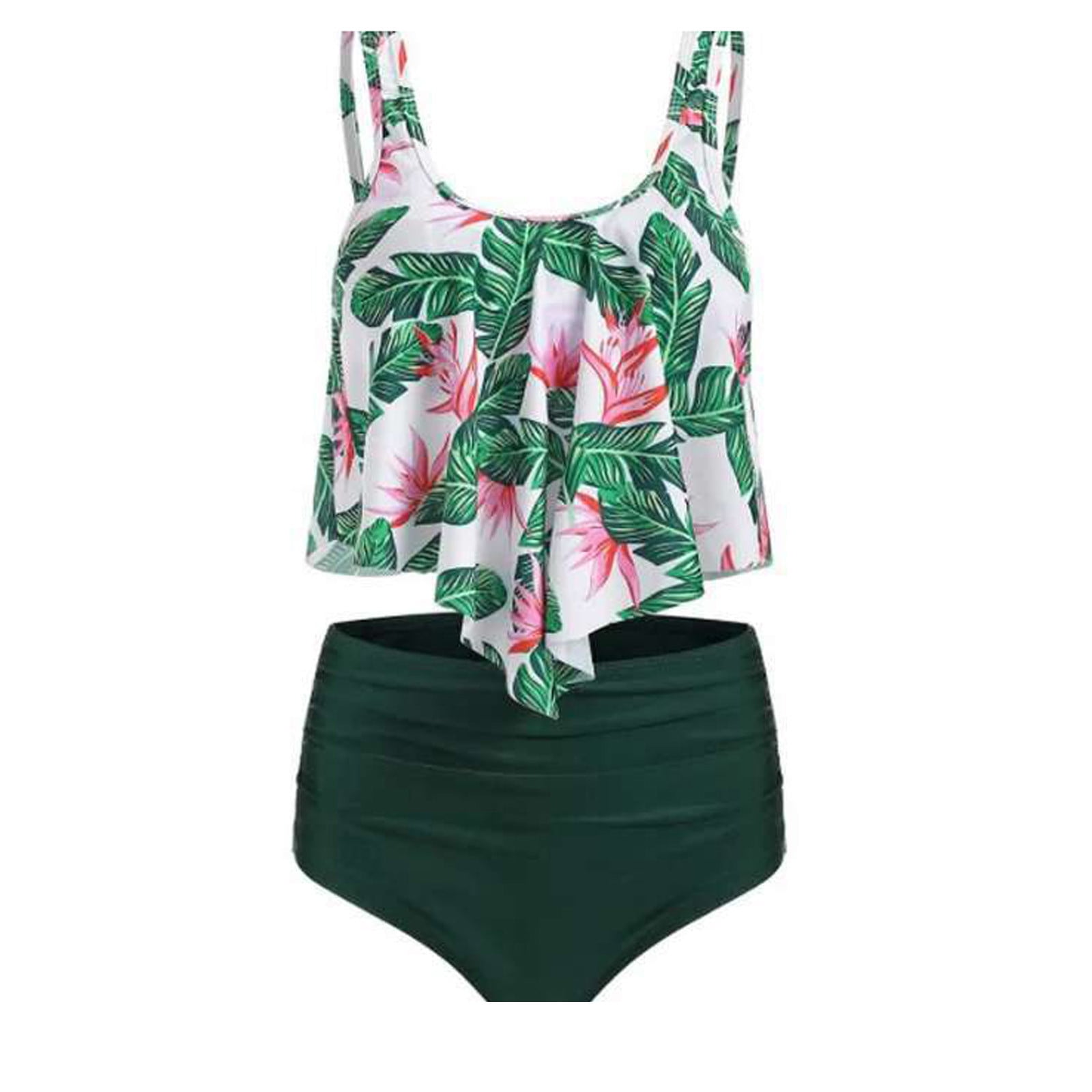 Ovticza Women's Ruffle Bikini Swimsuit High Waisted Bottom Plus Size ...
