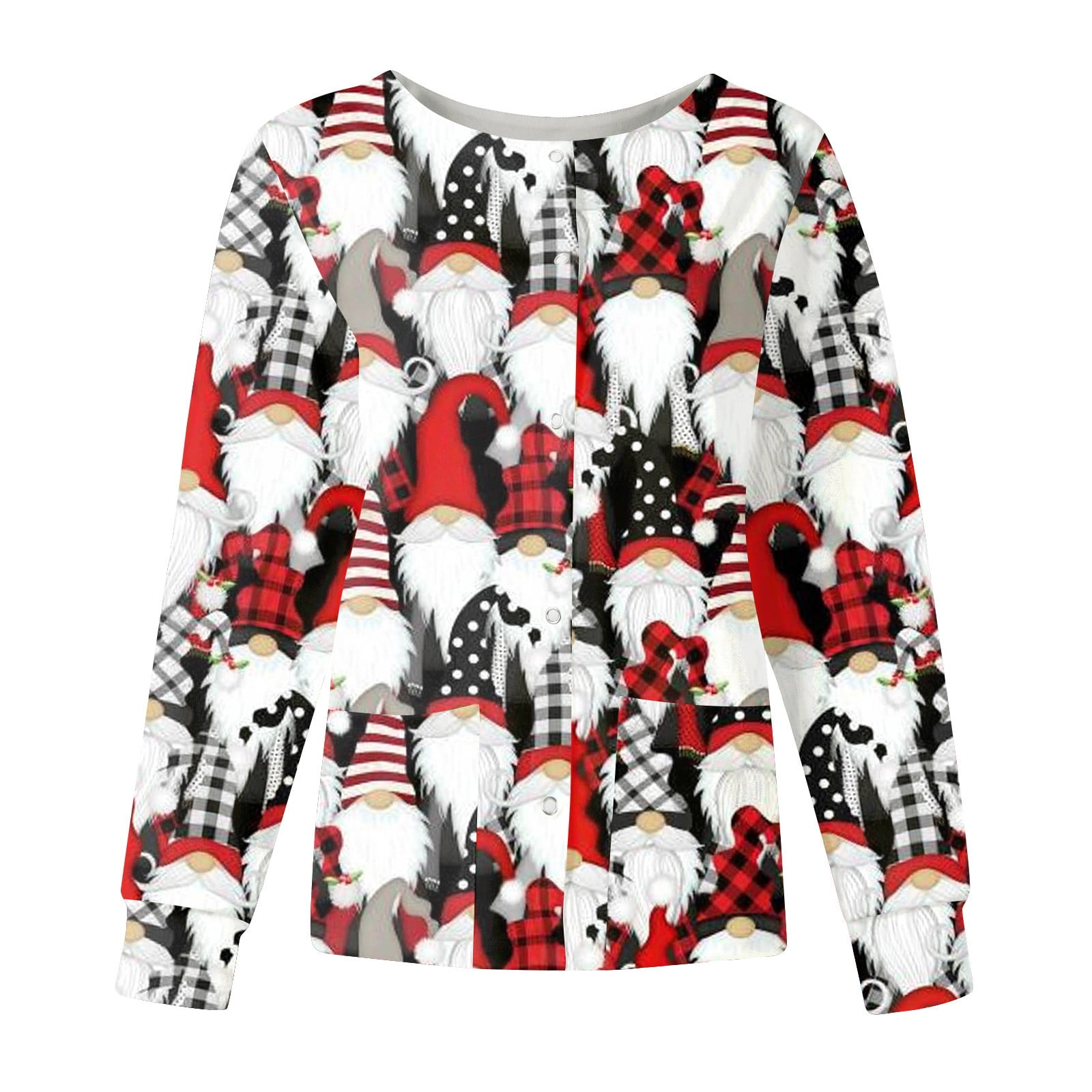 Ovticza Womens Christmas Scrubs Top Nurse Working Uniforms Print with ...