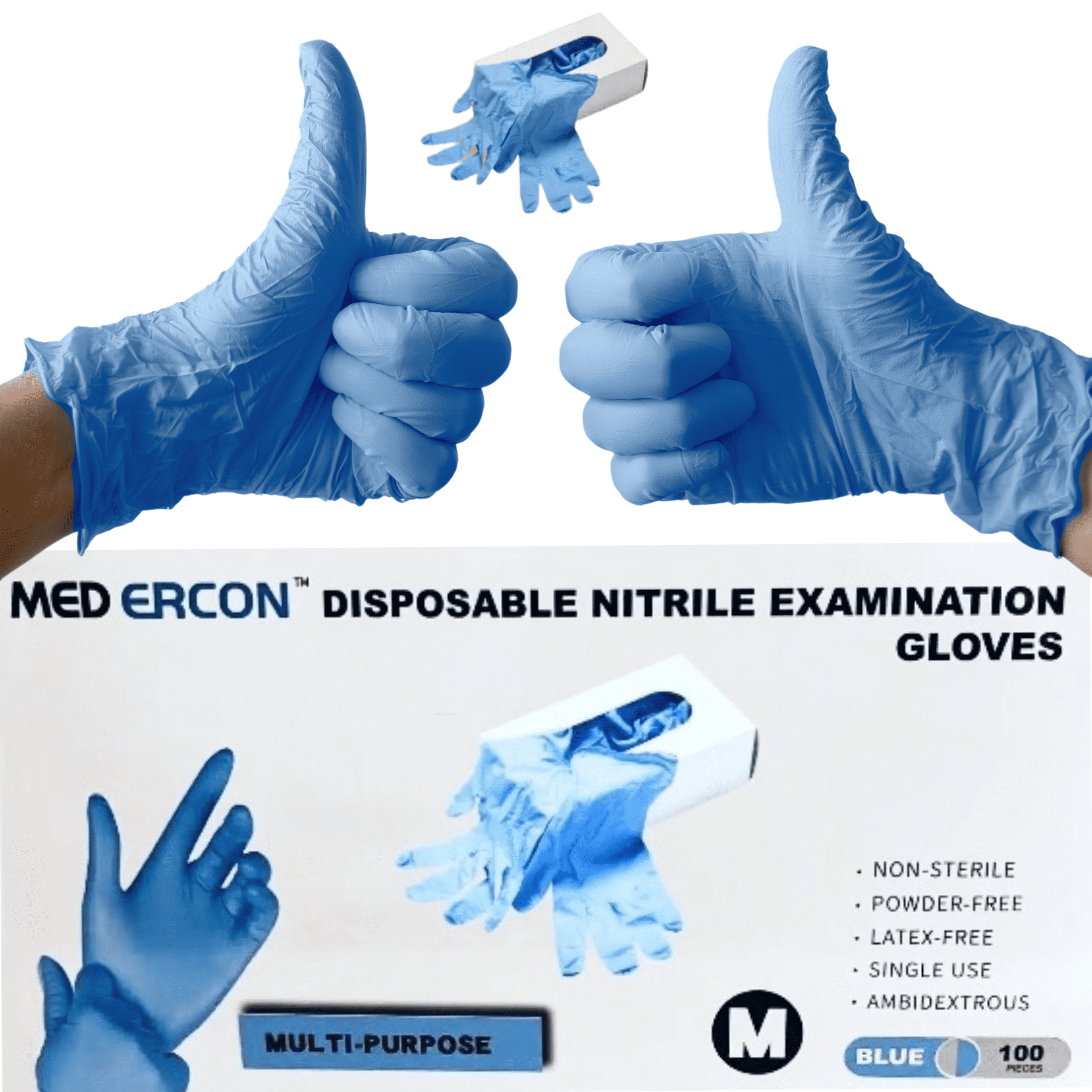 Ovus Medical Disposable Nitrile Gloves, Latex-Free, Medical Grade, 1 ...