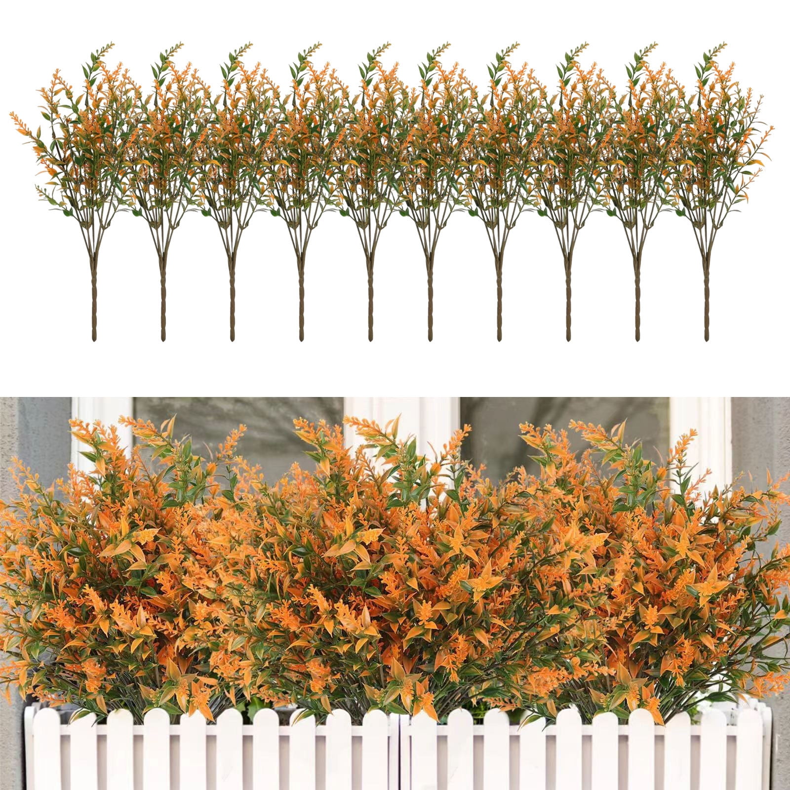 Ovzne 10Pcs Outdoor Artificial Plants, 35Cm Plastic Hanging Plants ...