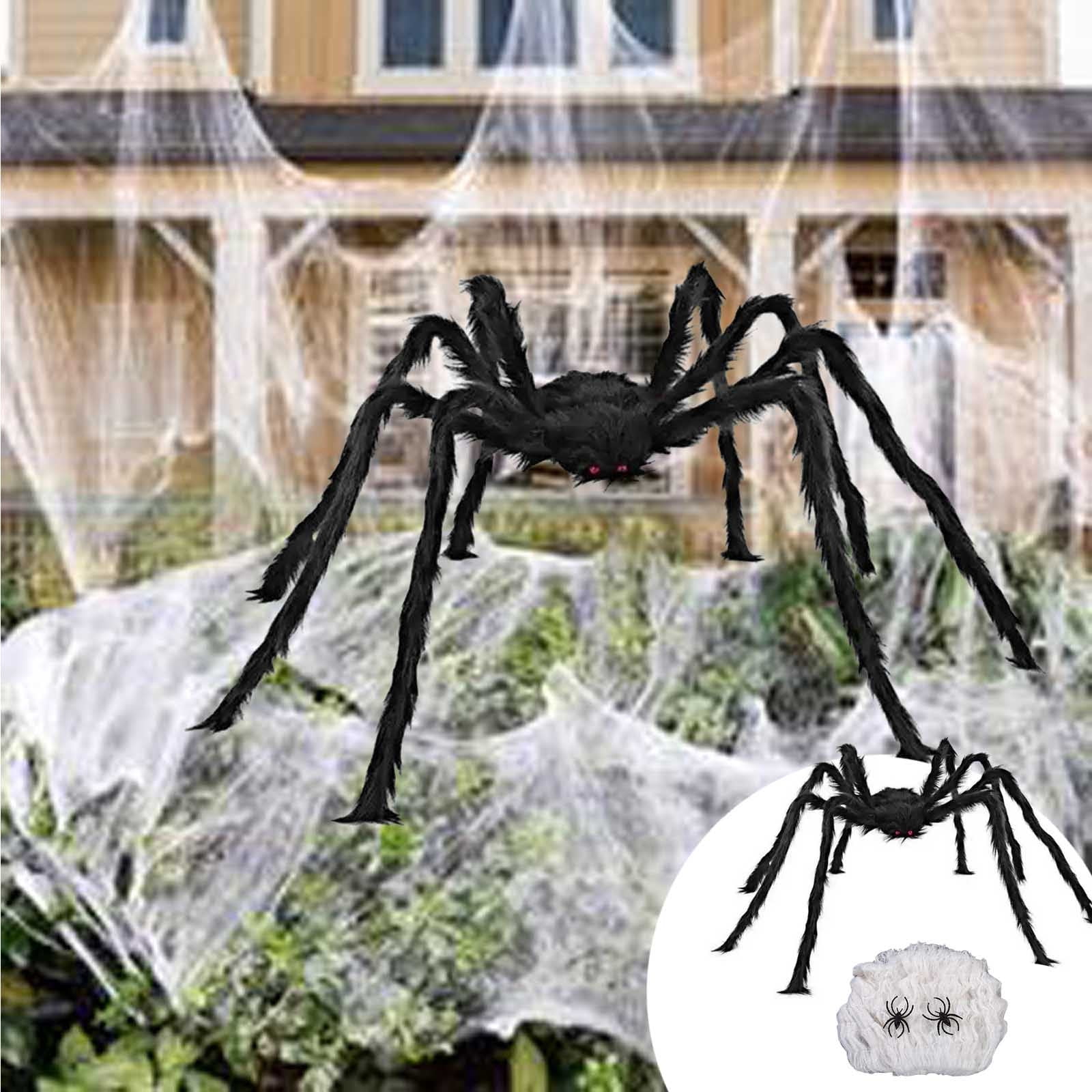 Ovzne 2-Meter Giant Spider + 2 Small Spiders + Spider Silk - Halloween ...