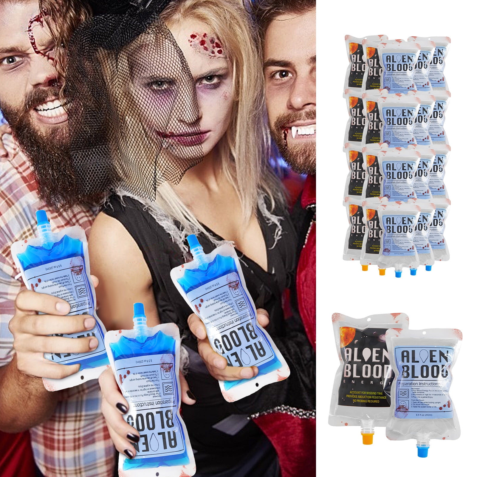 Ovzne 20Pc 250Ml Halloween Plasma Bag Packaging Bags - Horror Themed ...