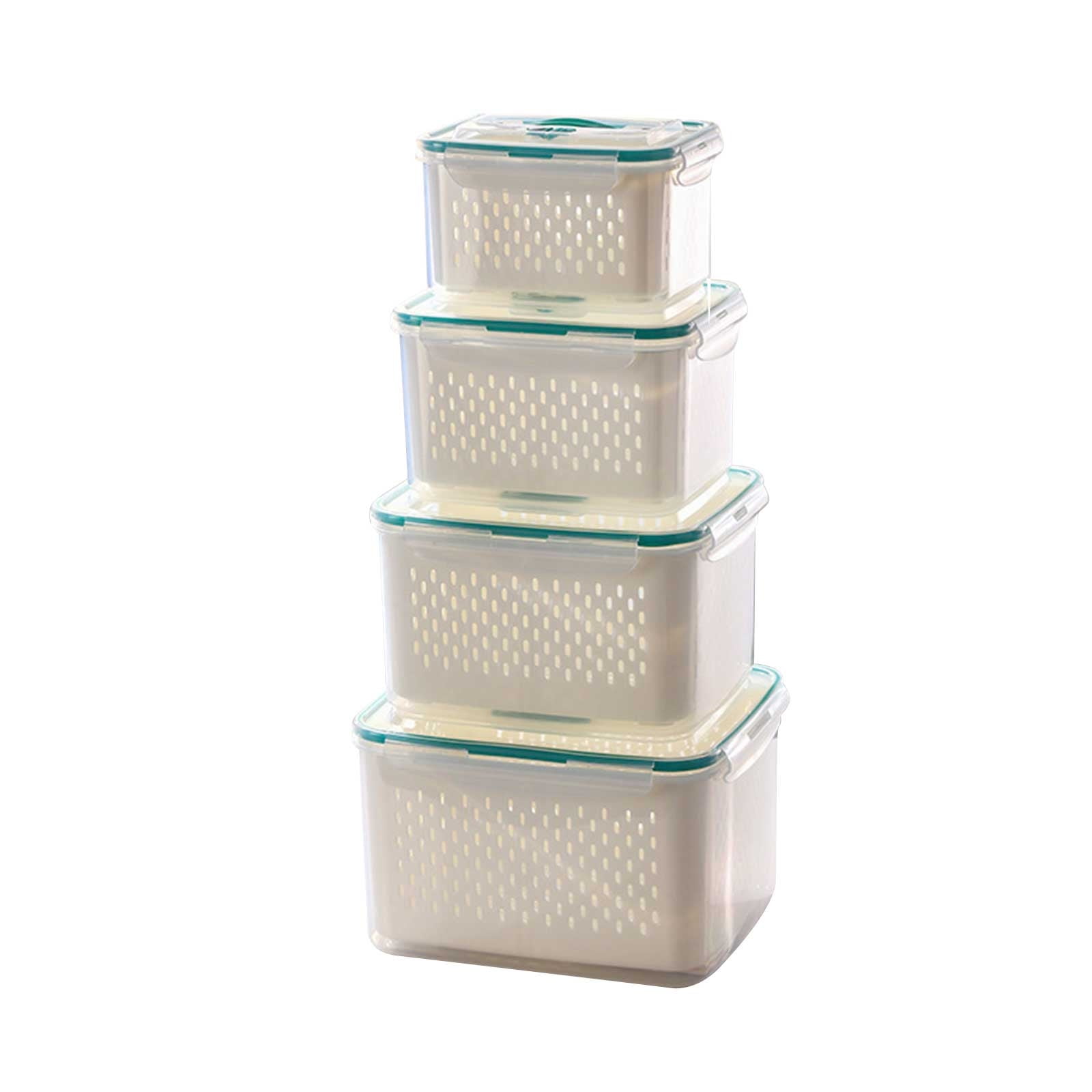 Ovzne 4 PCS Fruit Storage Containers for Fridge with Removable Colander ...