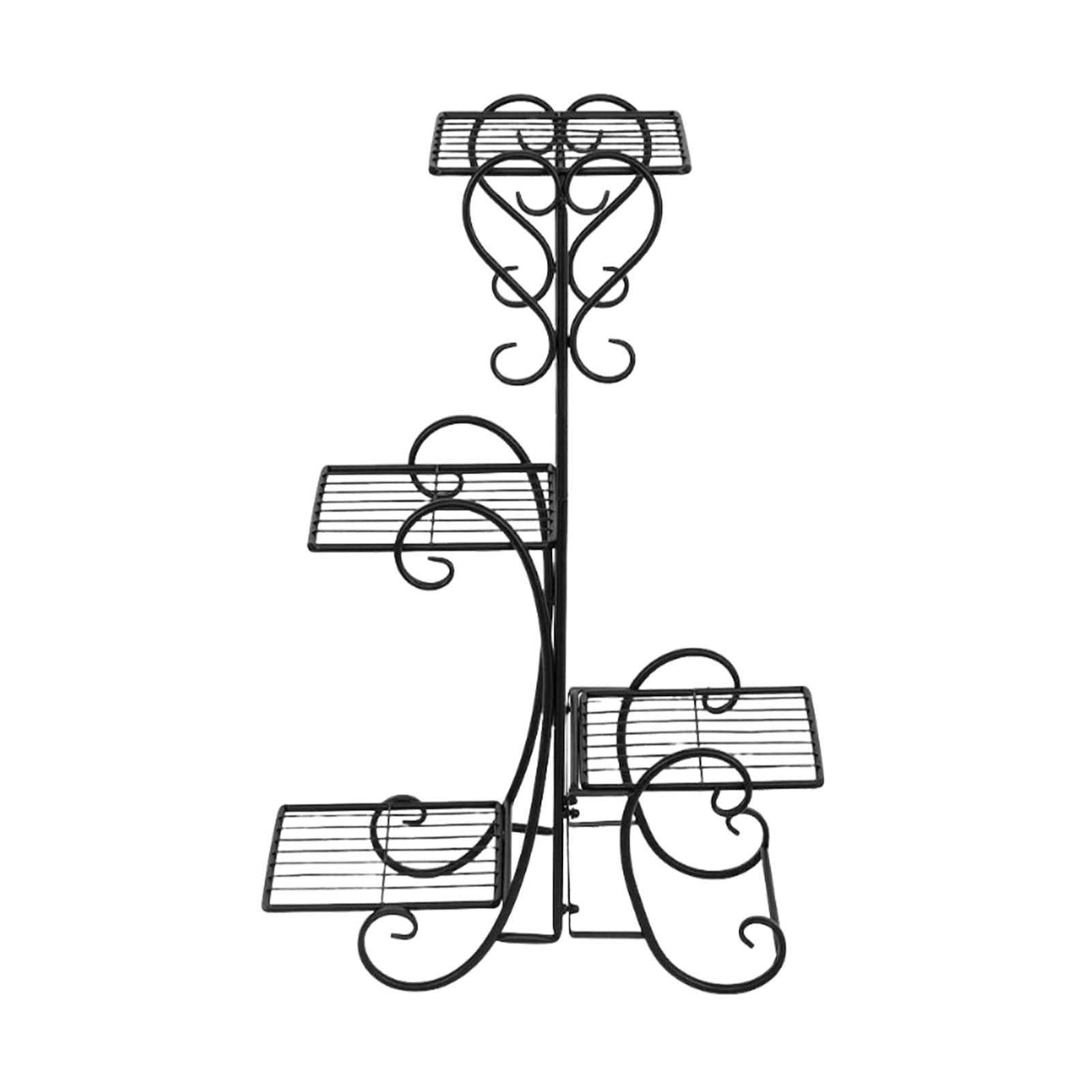 Ovzne 4Th Floor Outdoor Metal Frame, Garden Flower Pot Display Rack ...