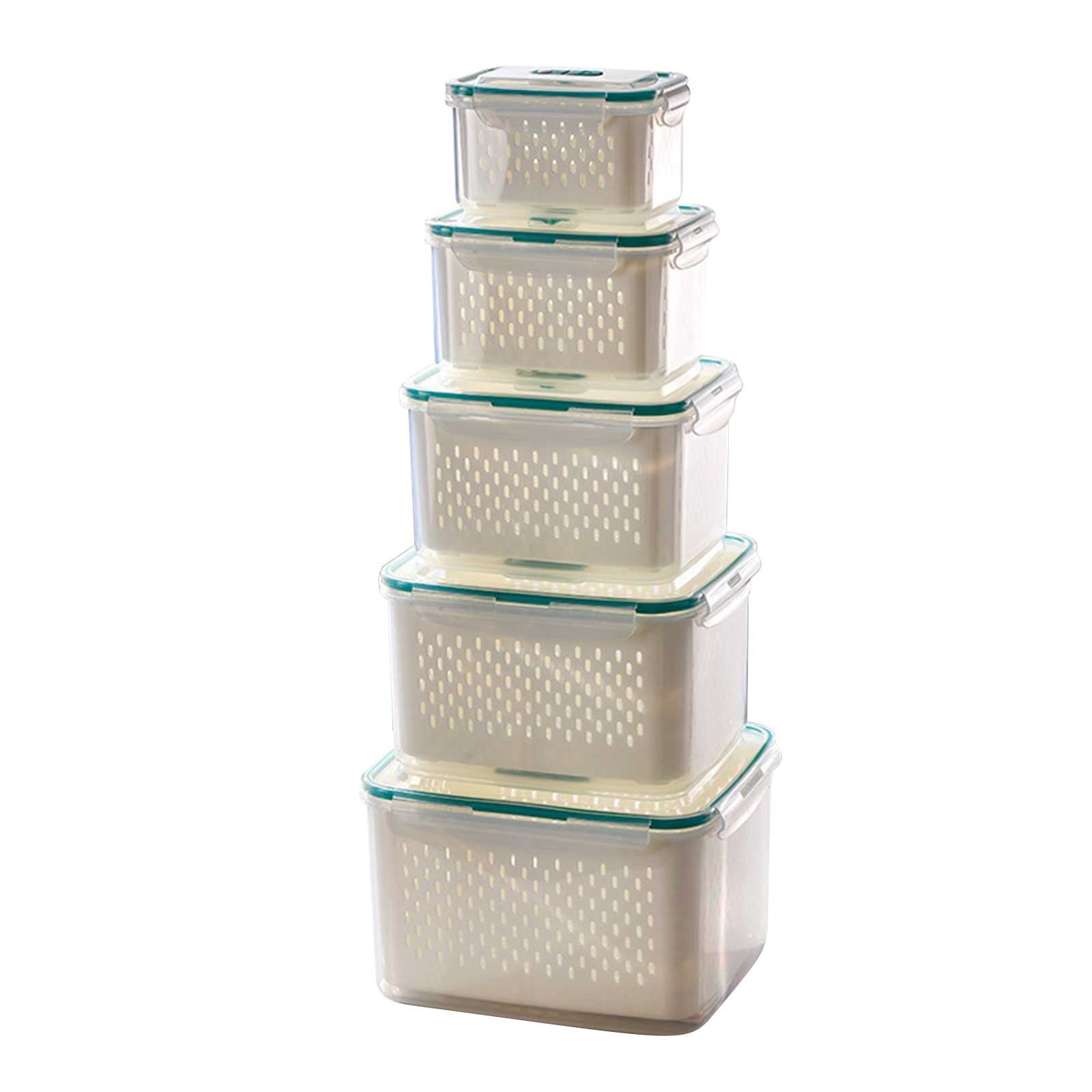 Ovzne 5 PCS Fruit Storage Containers for Fridge with Removable Colander ...