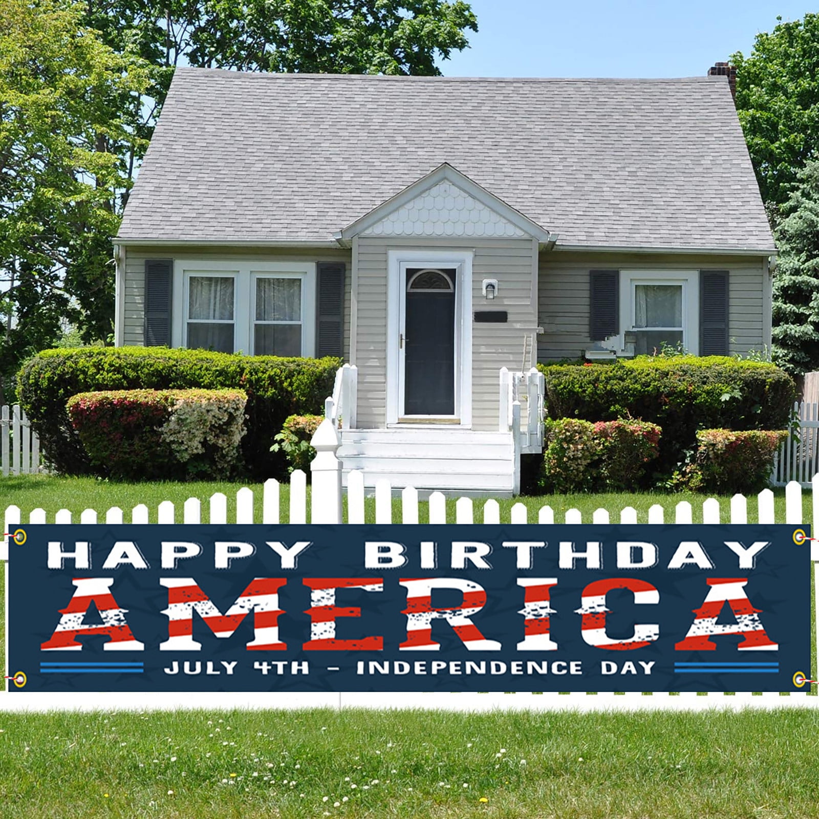 Ovzne America Banner 4th of July Decorations Outdoor National ...