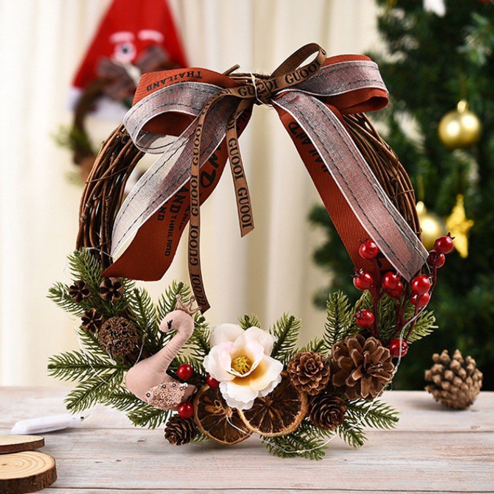 Ovzne Artificial Flower Wreath - Realistic Flower Wreath Used For Door ...