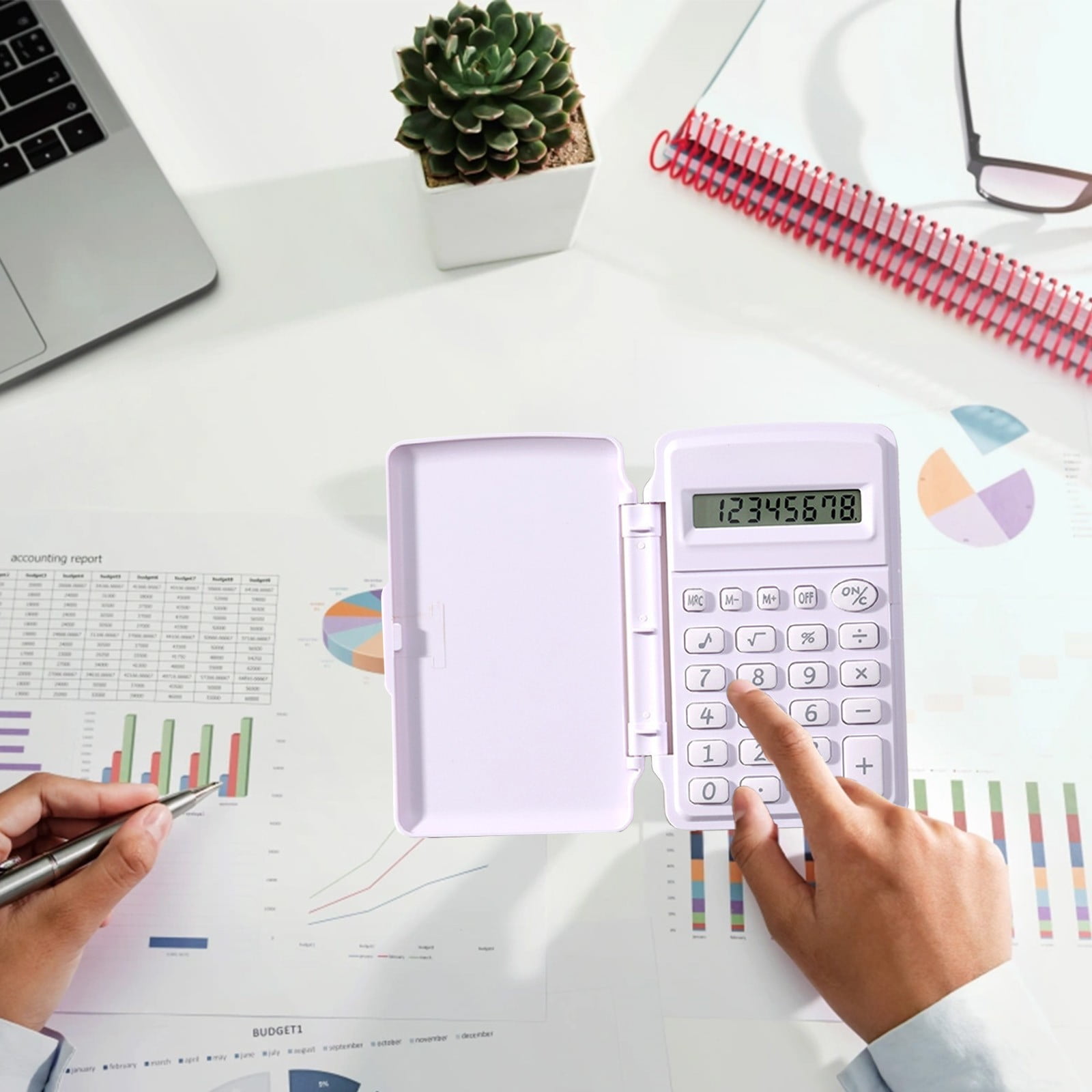 Ovzne Calculator – Small Portable 8-Bit Flip Top, Palm-Sized,3.93X2 ...