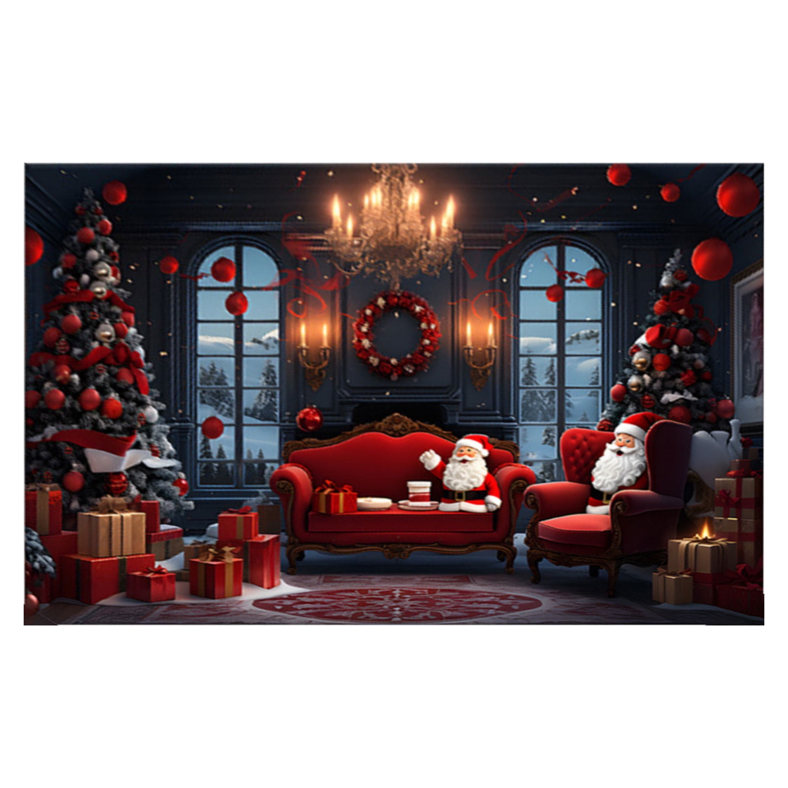 Ovzne Christmas Rugs Santa Area Rug for Bedroom Living Room, Anti-Slip ...
