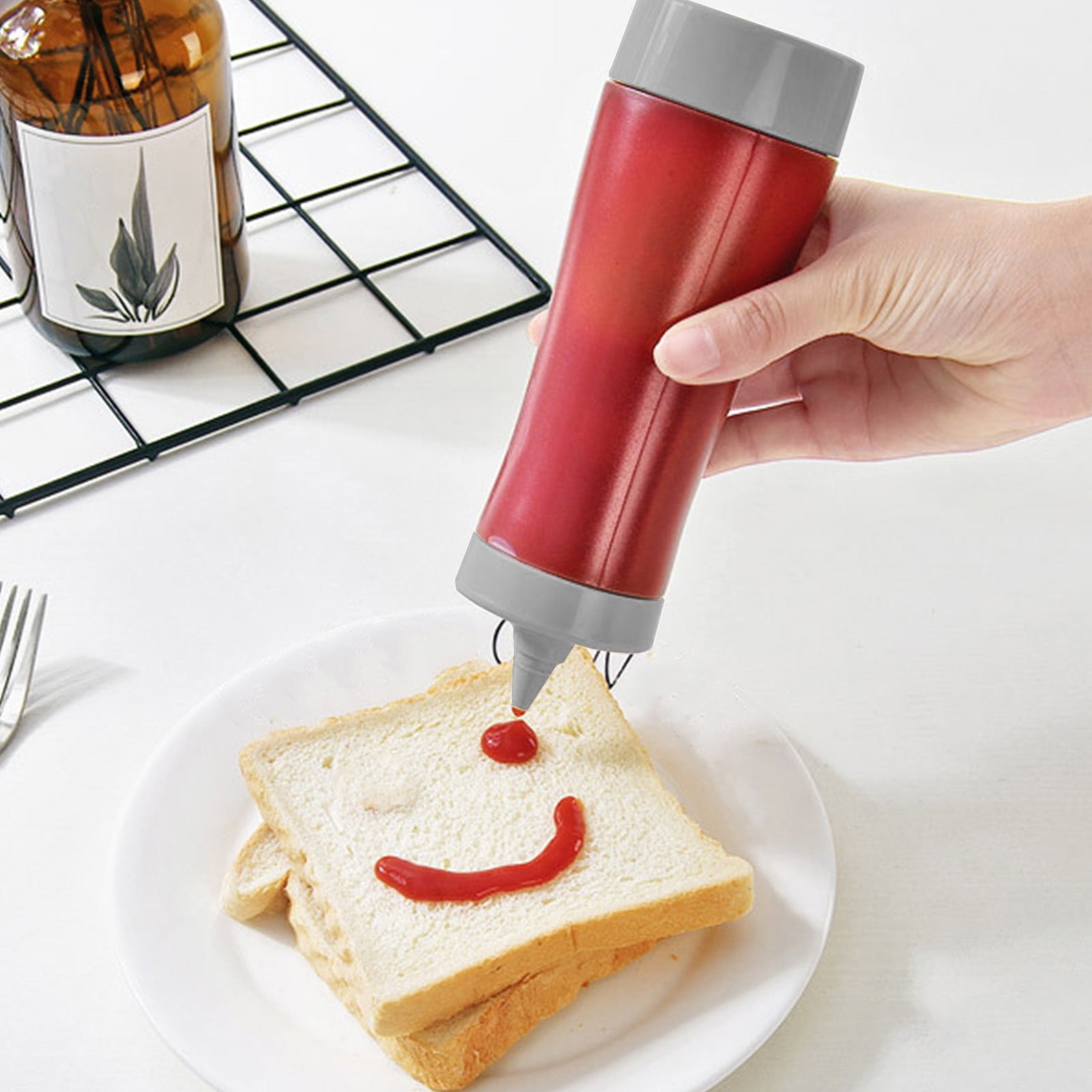 Ovzne Condiments Squeeze Bottles Clear for Ketchup, Mustard, Mayo ...