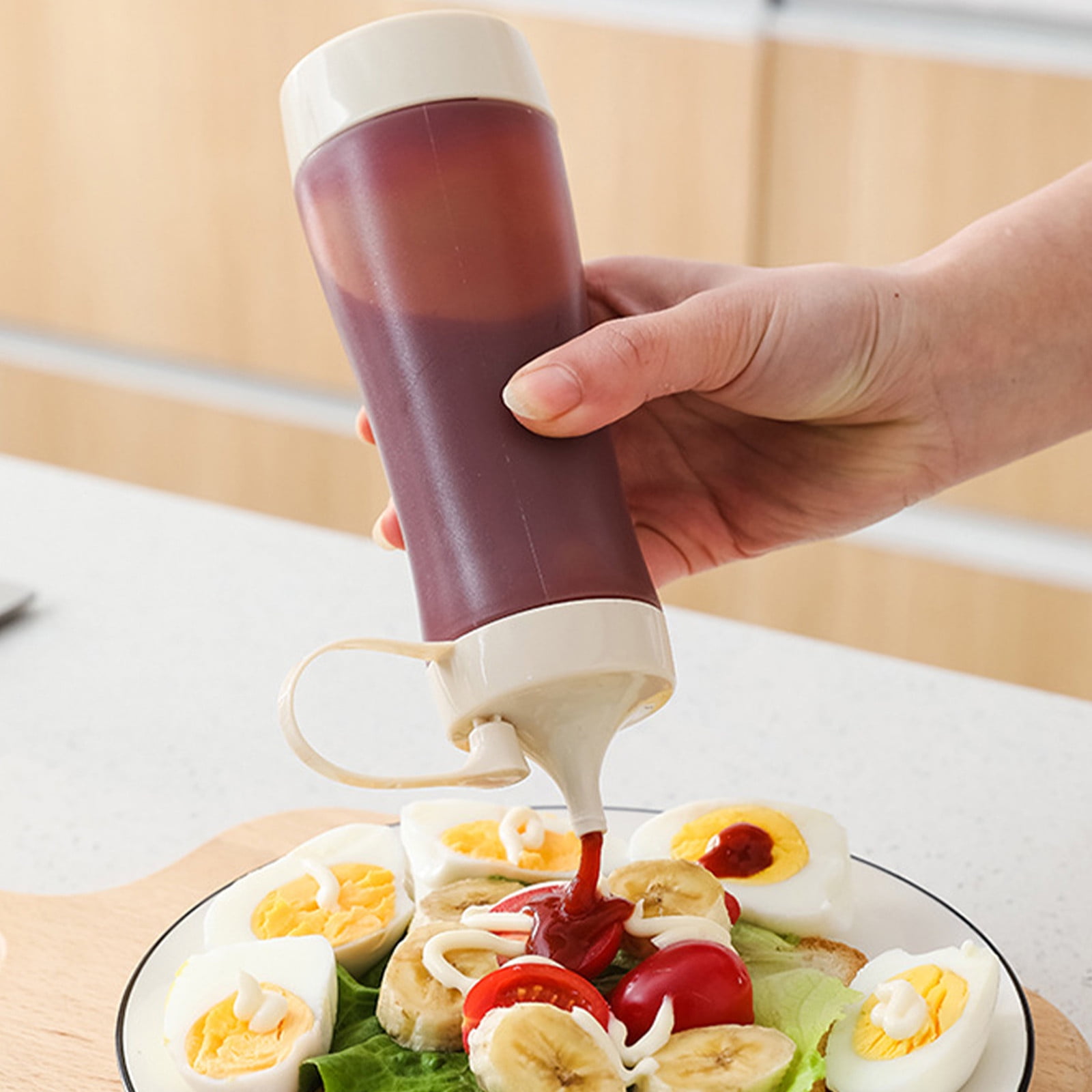 Ovzne Condiments Squeeze Bottles Clear for Ketchup, Mustard, Mayo ...