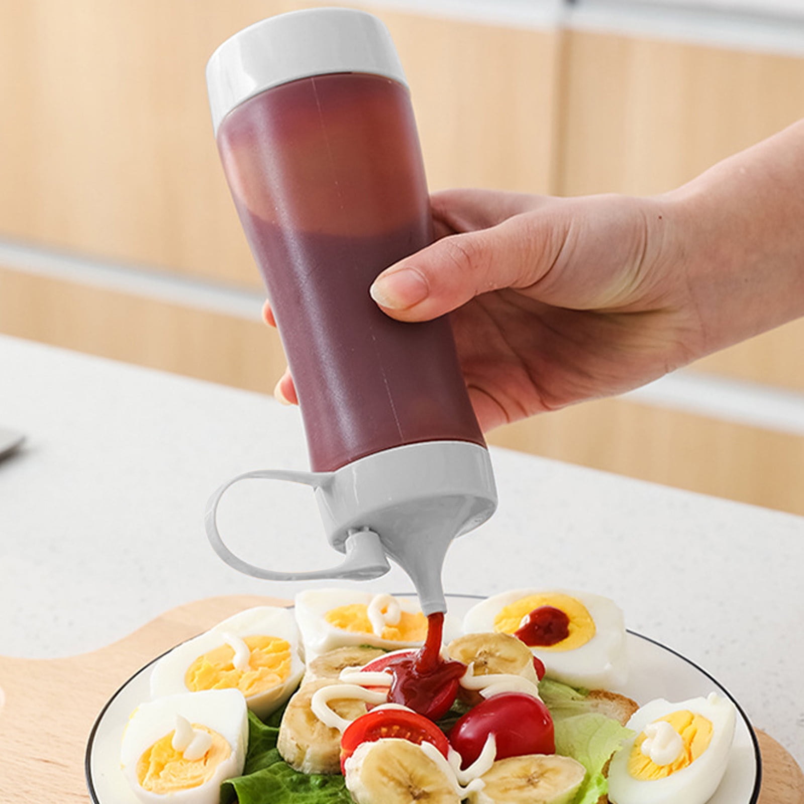 Ovzne Condiments Squeeze Bottles Clear for Ketchup, Mustard, Mayo ...