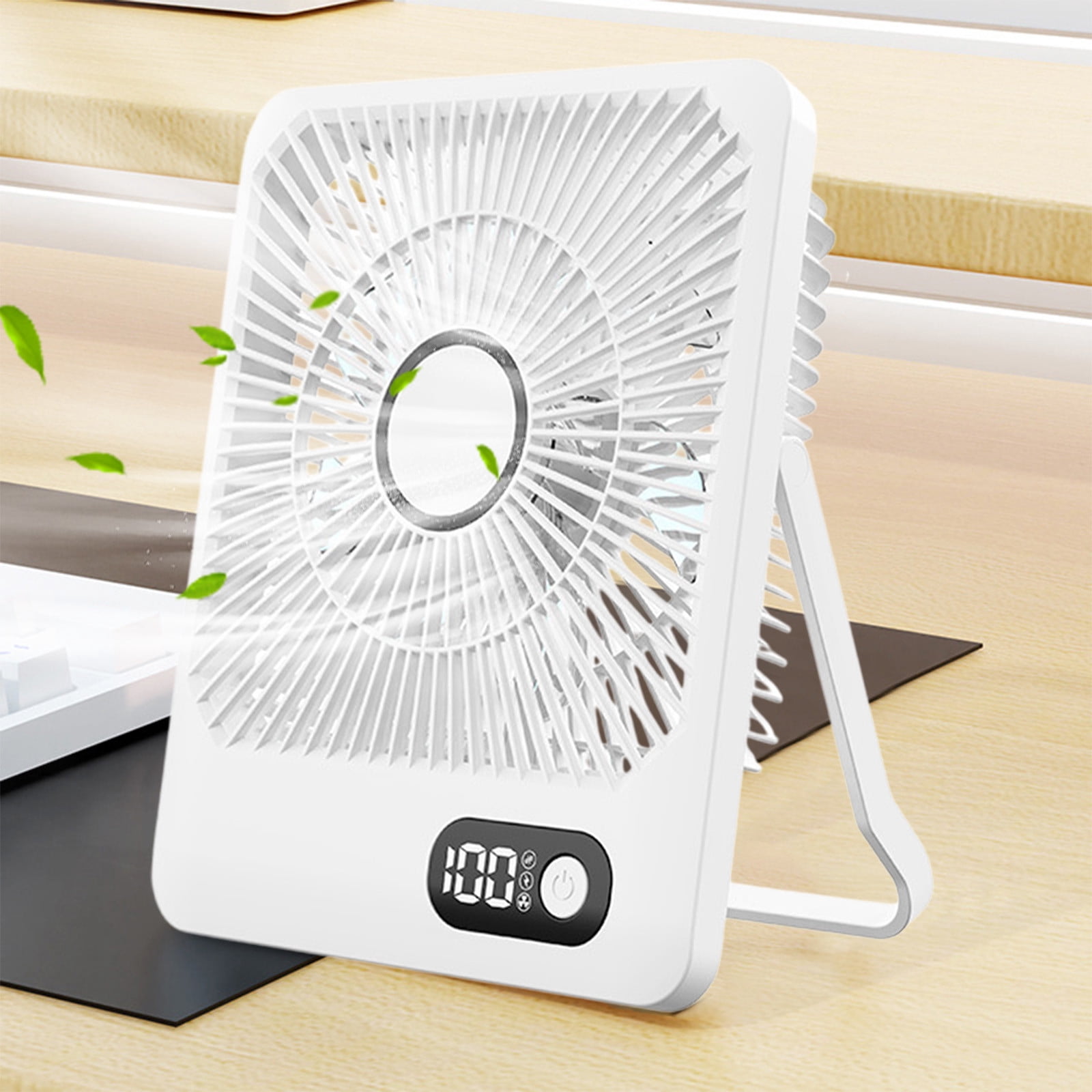 Ovzne Digital Monitor 5-Speed Desktop Mini Fan | Usb Handheld And Wall ...