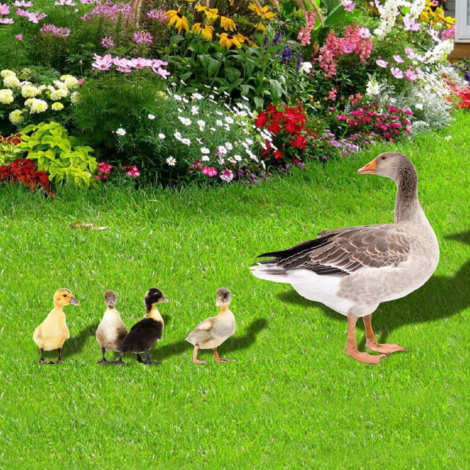Ovzne Duck Stake Outdoor Yard Decor Courtyard Silhouette Stake ...