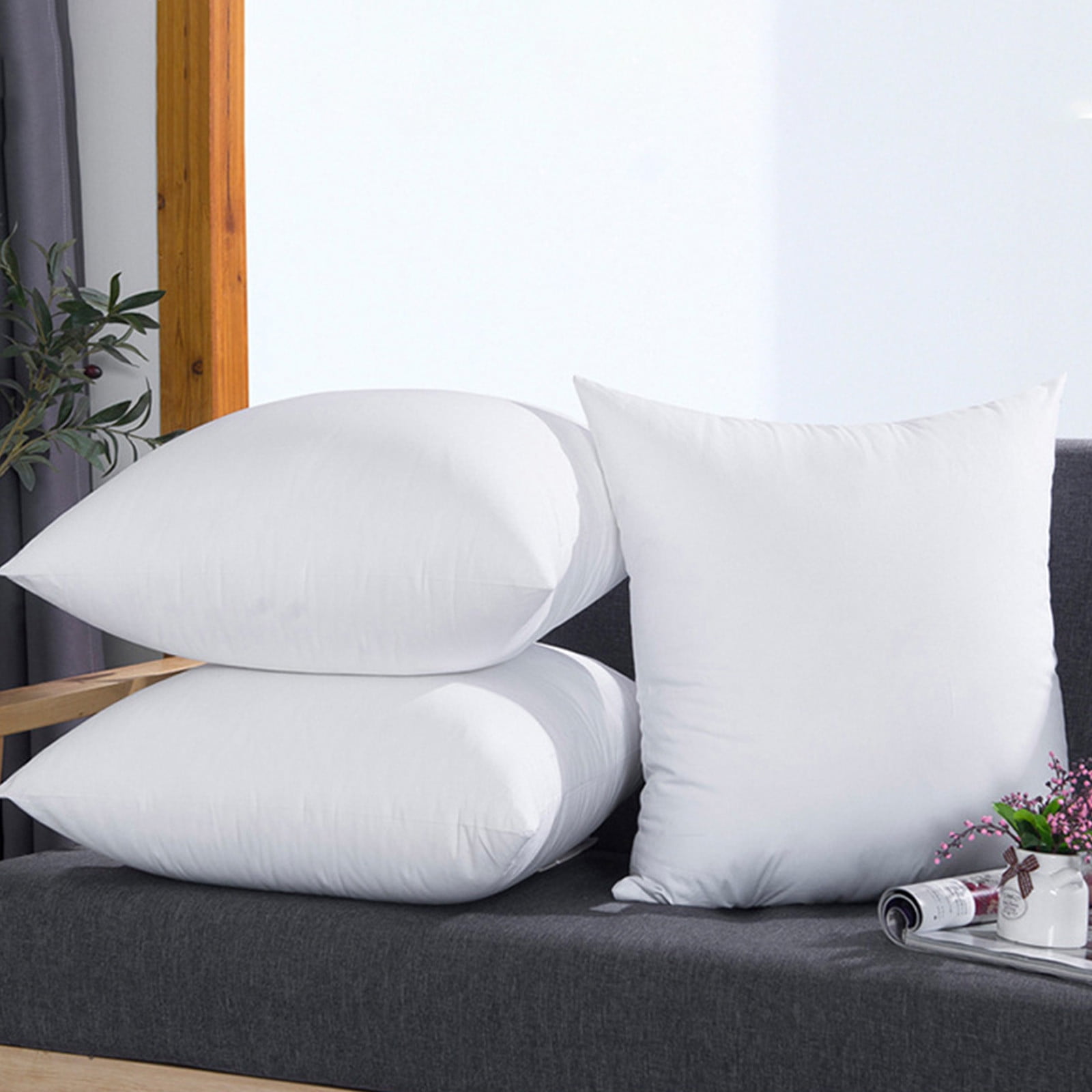 Ovzne Goose Feather Throw Pillow Inserts 1 Pack |20x20 Square Deco Pillow for Bed, Sofa, and ...