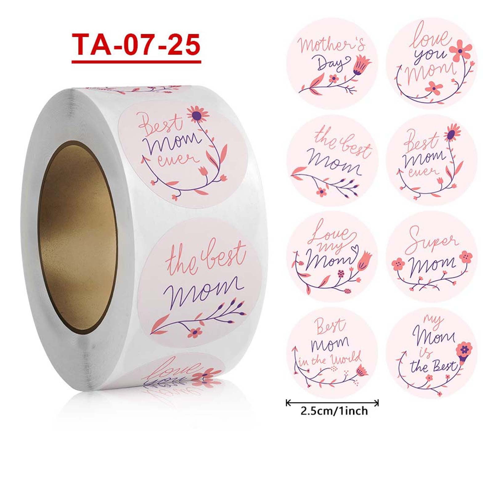 Ovzne Happy Mother’s Day Stickers 500 Pcs Mother’s Day Label Roll ...