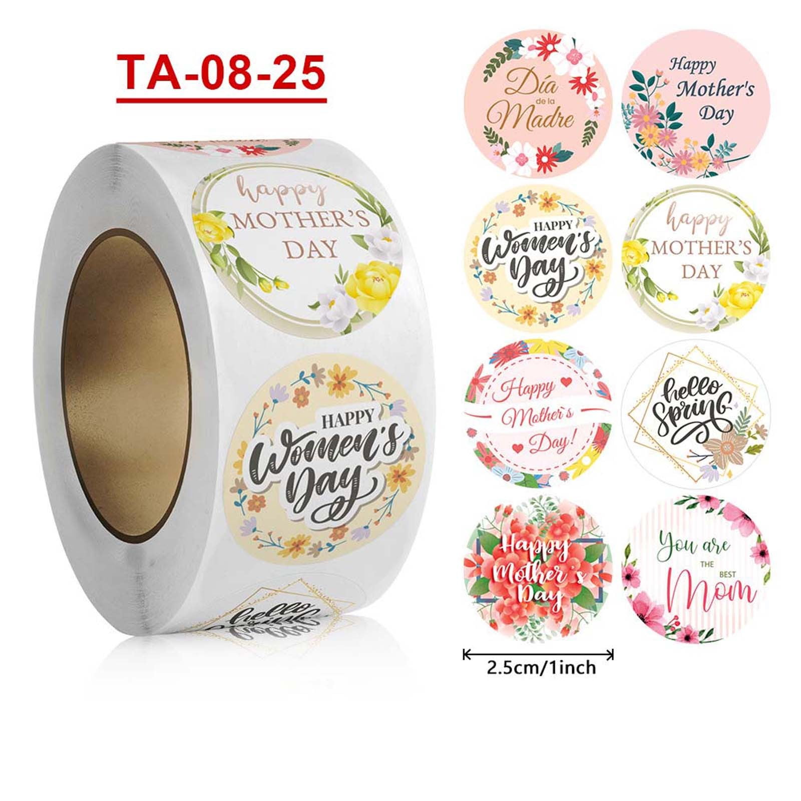 Ovzne Happy Mother’s Day Stickers 500 Pcs Mother’s Day Label Roll ...