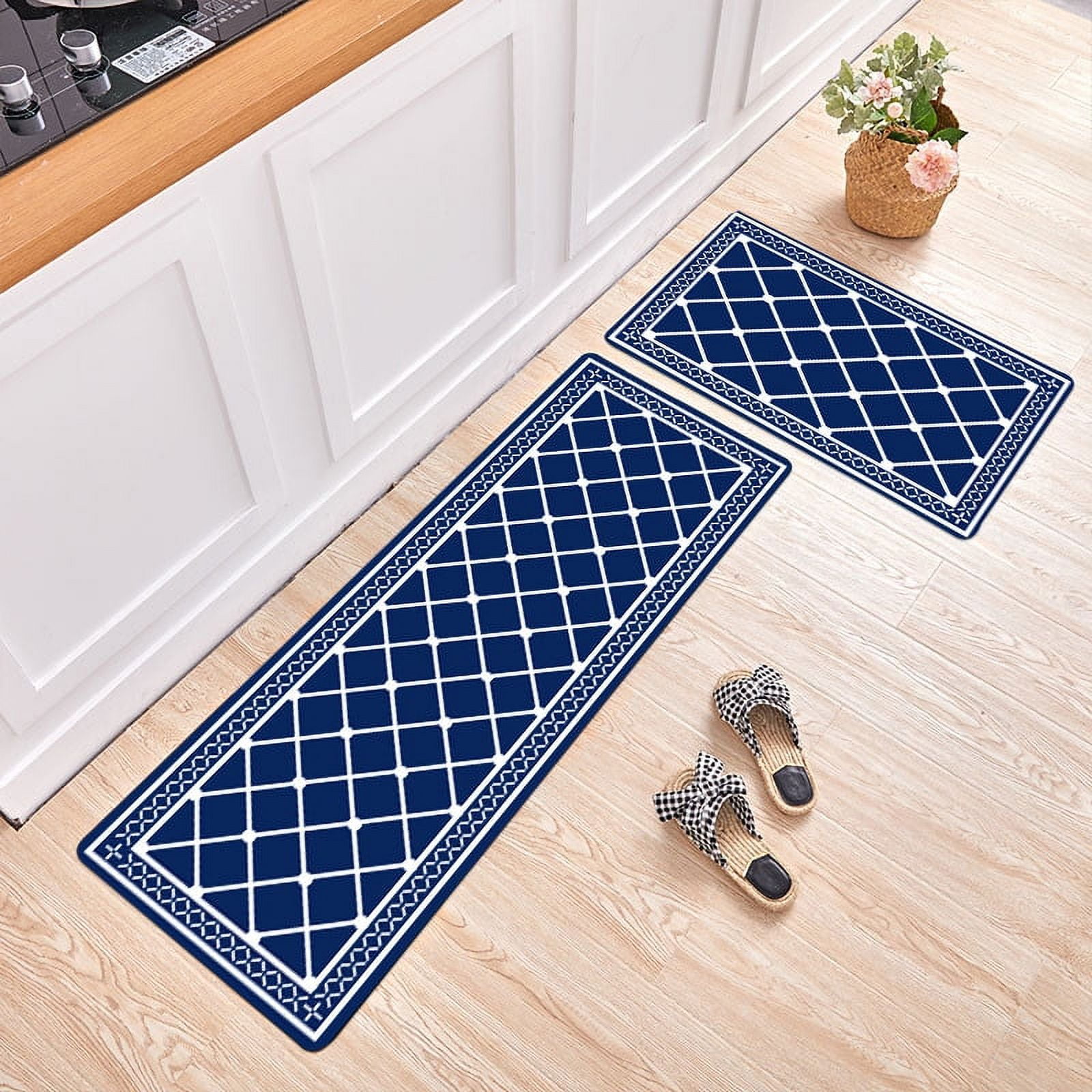 Ovzne Kitchen Rugs Area Rug Machine Washable Modern Solid Design Non ...