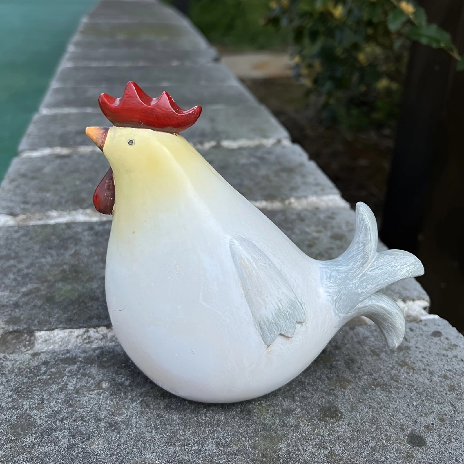 Ovzne Lovely Cute Hen Chicken Baby Resin Statue – Garden, Porch, Living ...