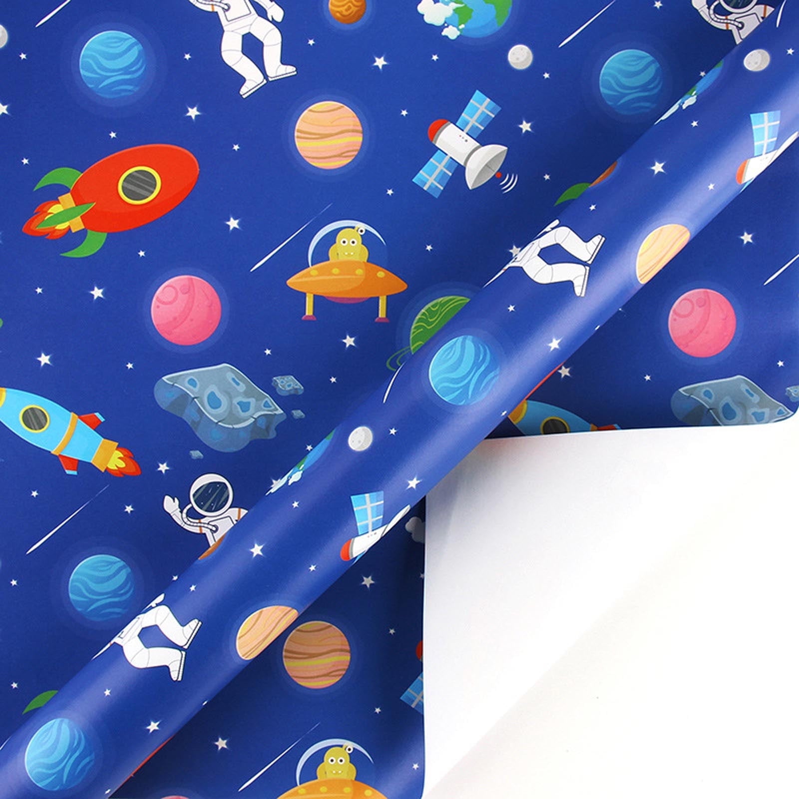 Ovzne Outer Space Wrapping Paper Birthday Wrapping Paper for Boys Girls ...