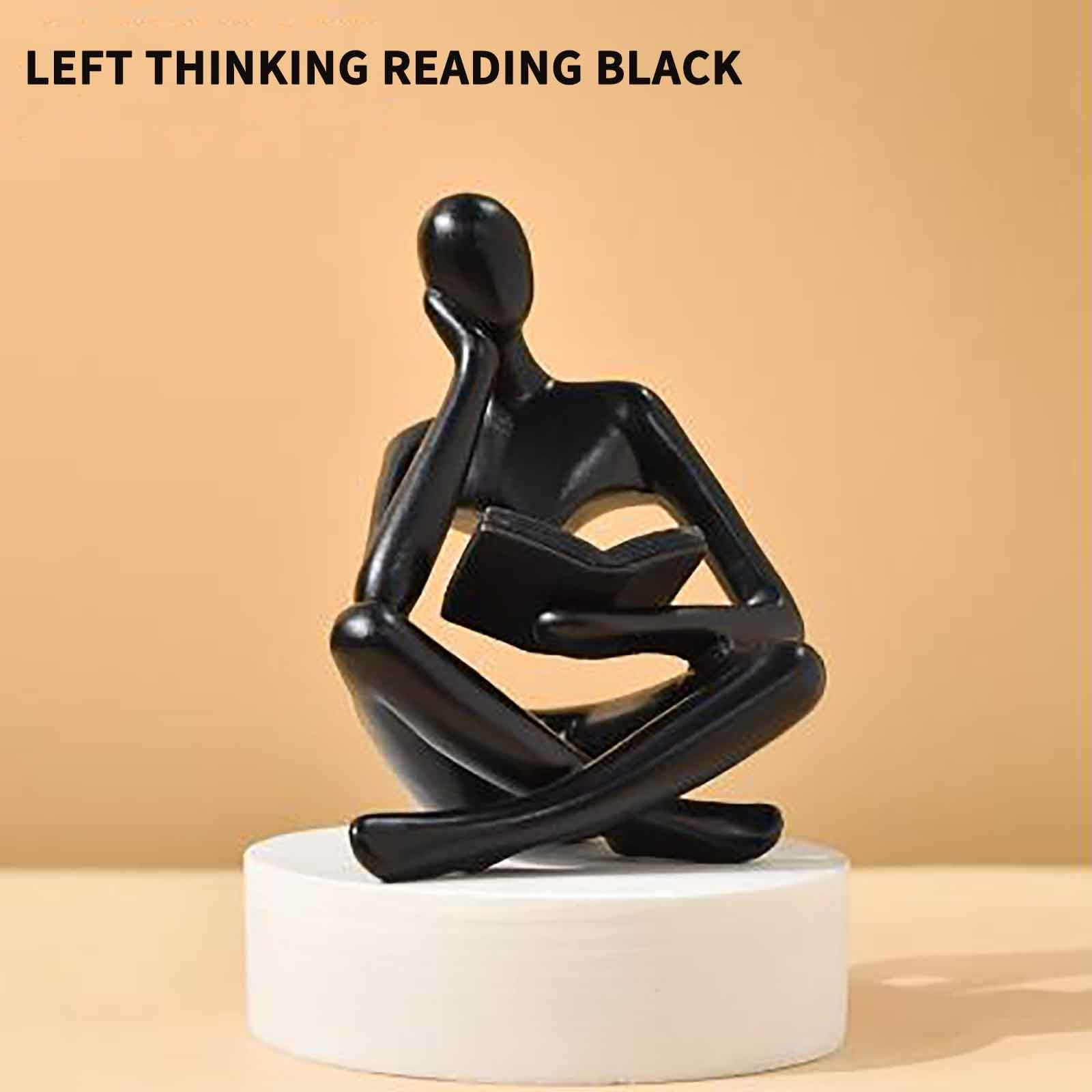Ovzne Reading Women Figurine Decor Thinker Statue Modern Abstract Art ...