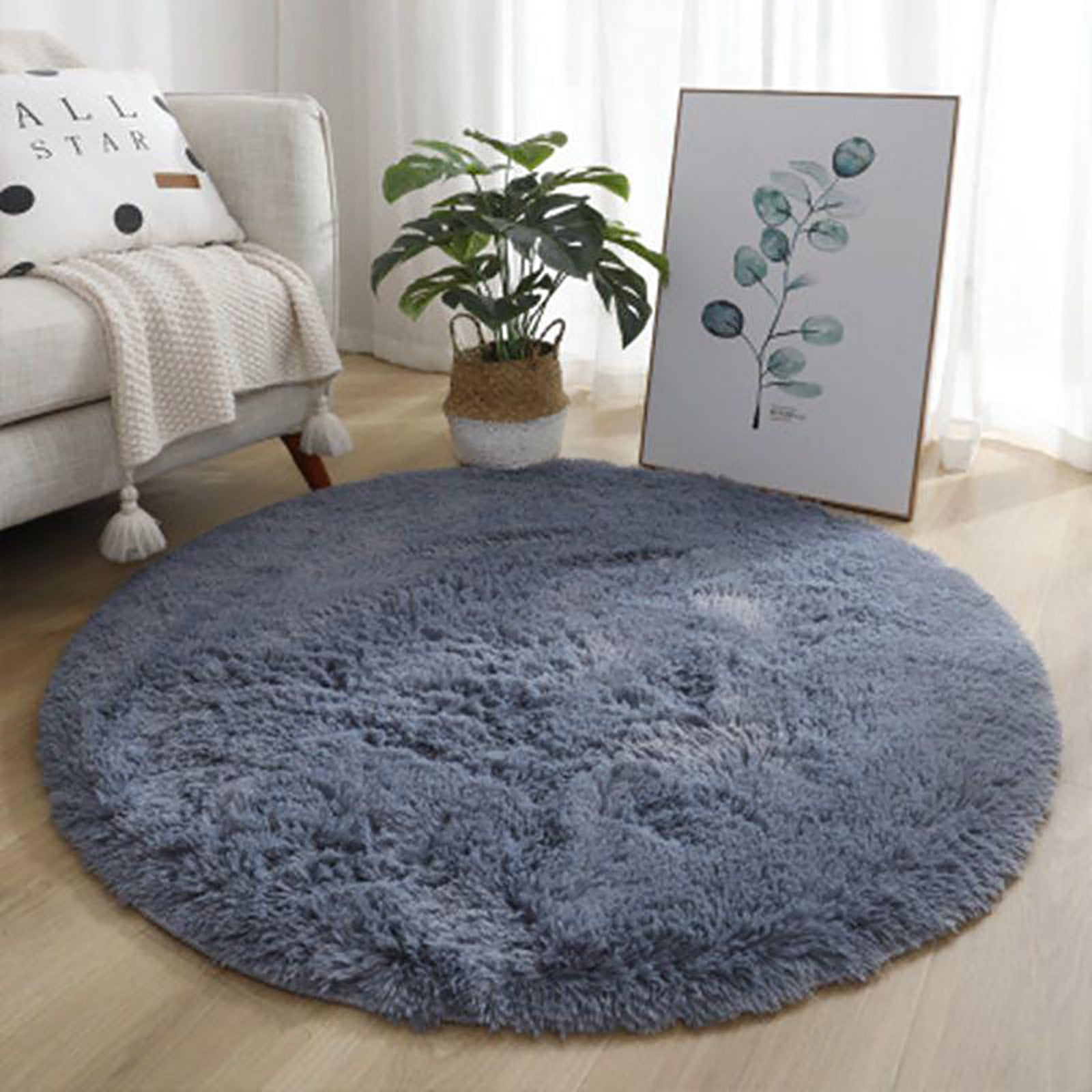 Ovzne Small Round Rug Circle Cute Bath Mat, Washable Bathroom Rugs Soft ...