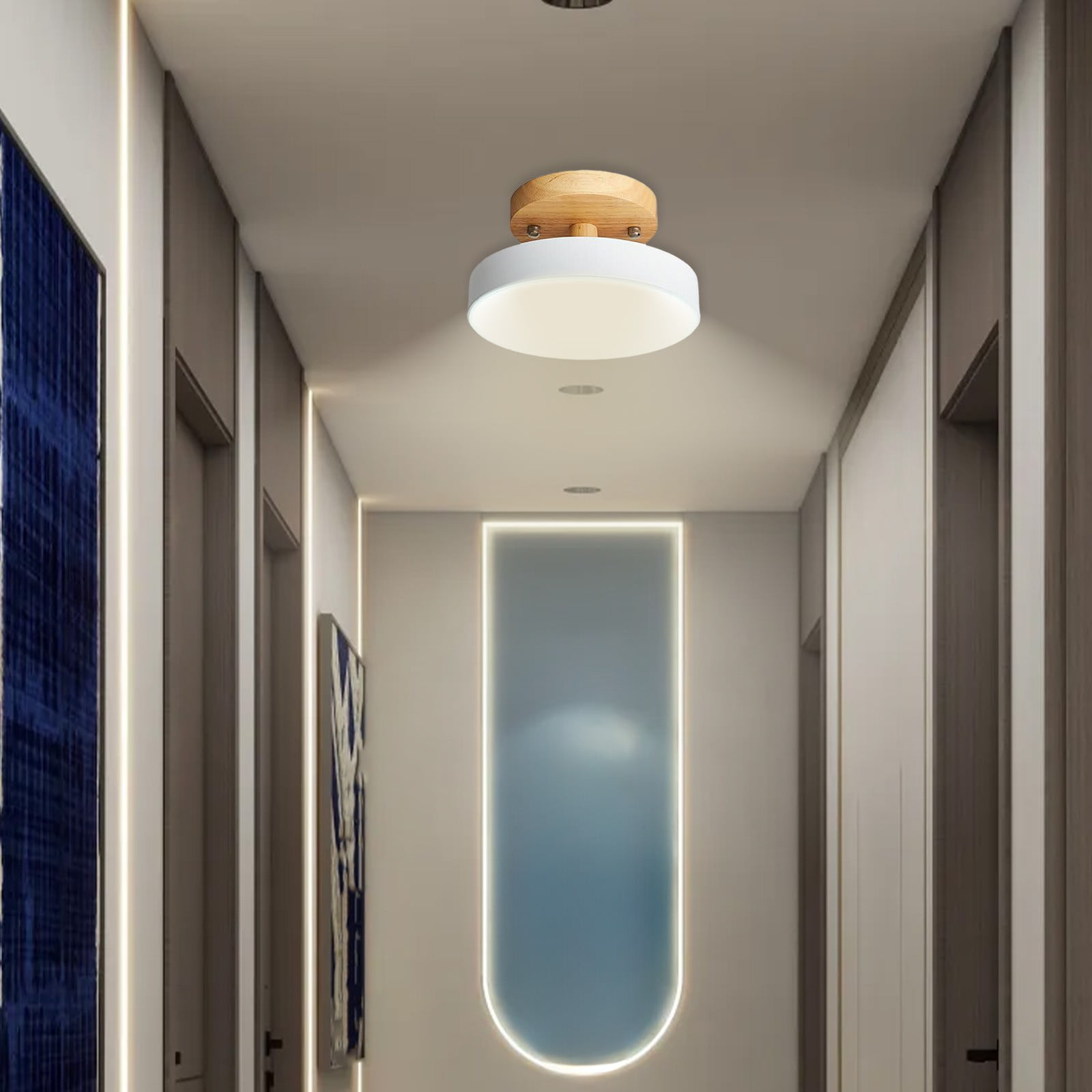 Ovzne Wooden Channel And Corridor Lights - Handmade For Entrances ...