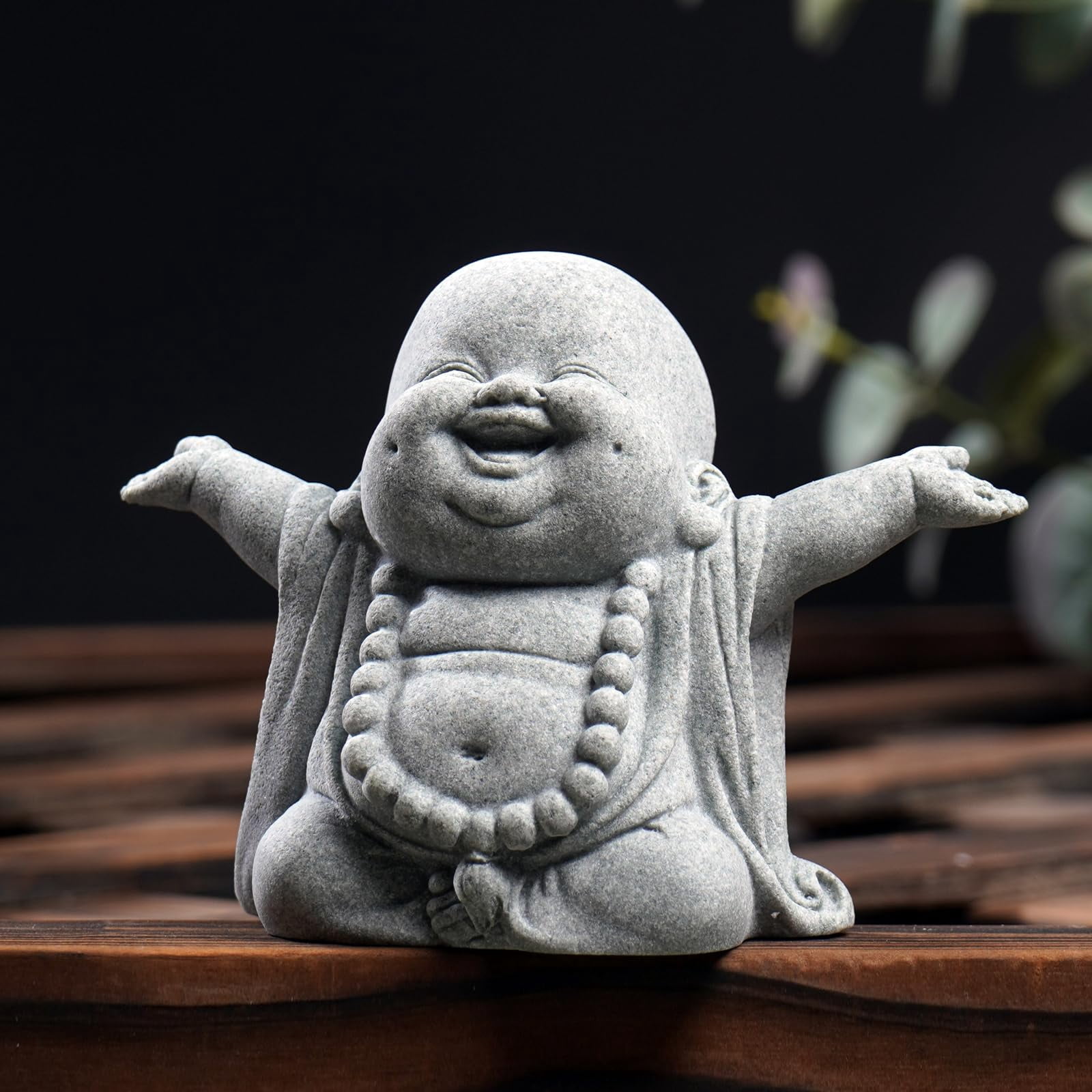 OwMell Japanese Jizo Monk Statue Praying, Buddha Jizo Statue Figurine ...