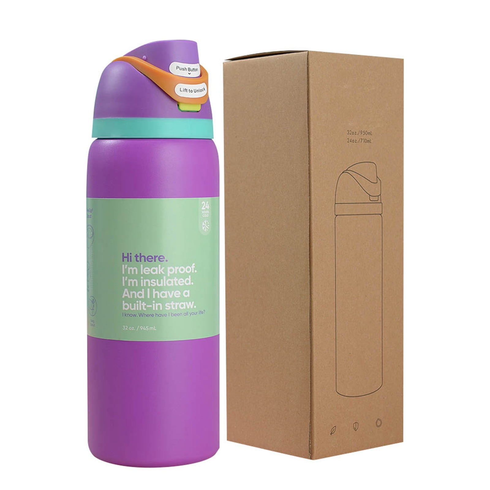 Owala FreeSip 32 oz Water Bottle ( Color - Purple) - Walmart.com