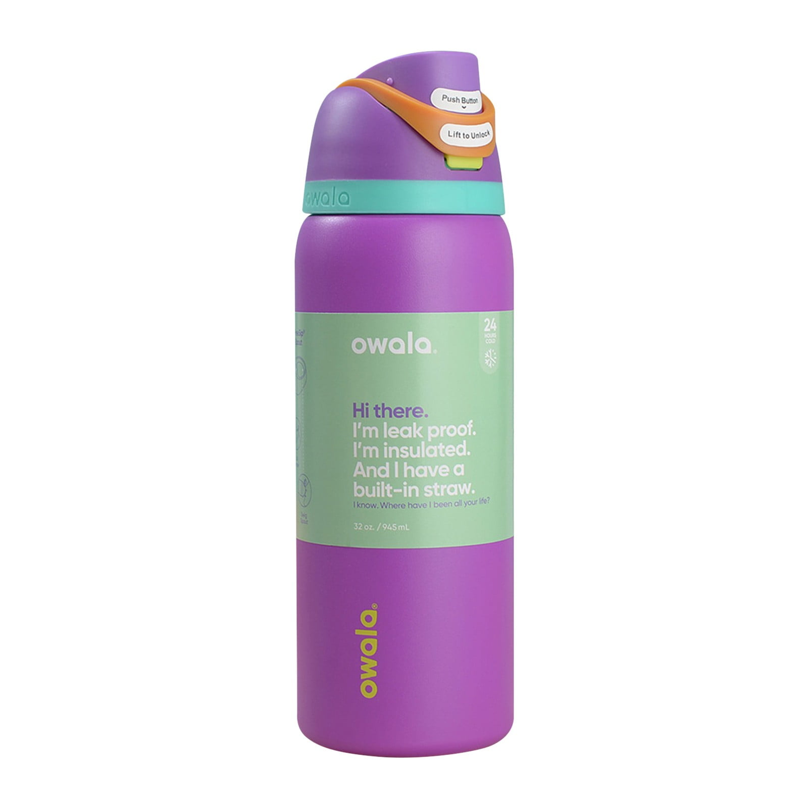 Owala Water Bottle 24 Oz on Sale Freesip 24 Oz Blue Insulated Stainless ...