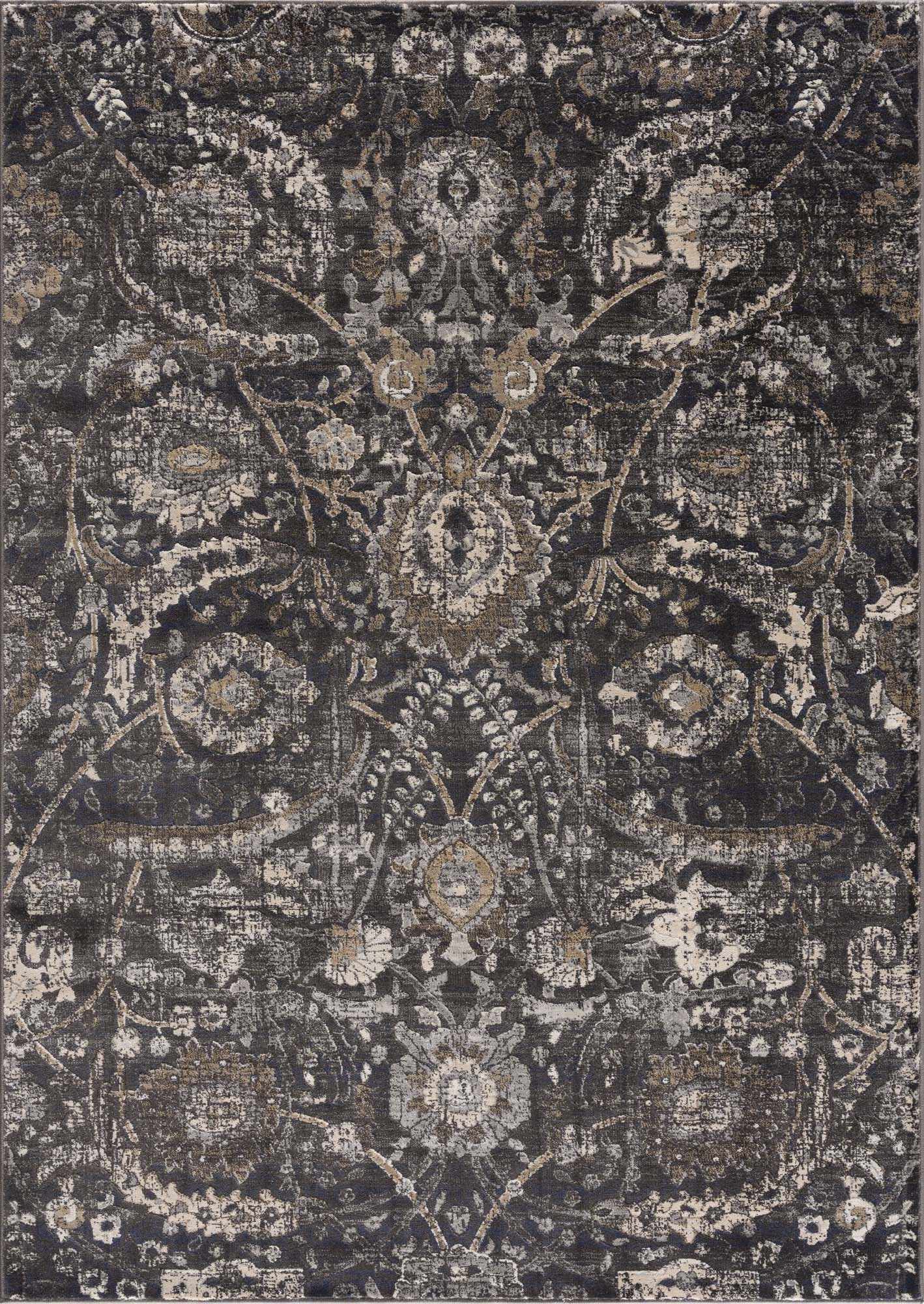SAFAVIEH Adirondack Hortense Floral Area Rug, Black/Silver, 11' x 11 ...