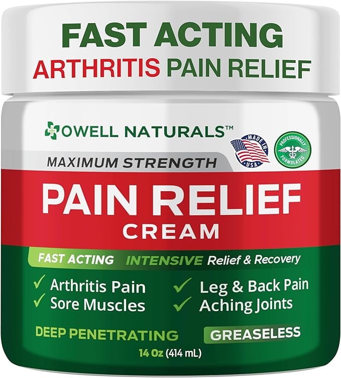 Owell Naturals Pain Relief Cream, 14 oz, Arthritis, Muscles, Joints ...