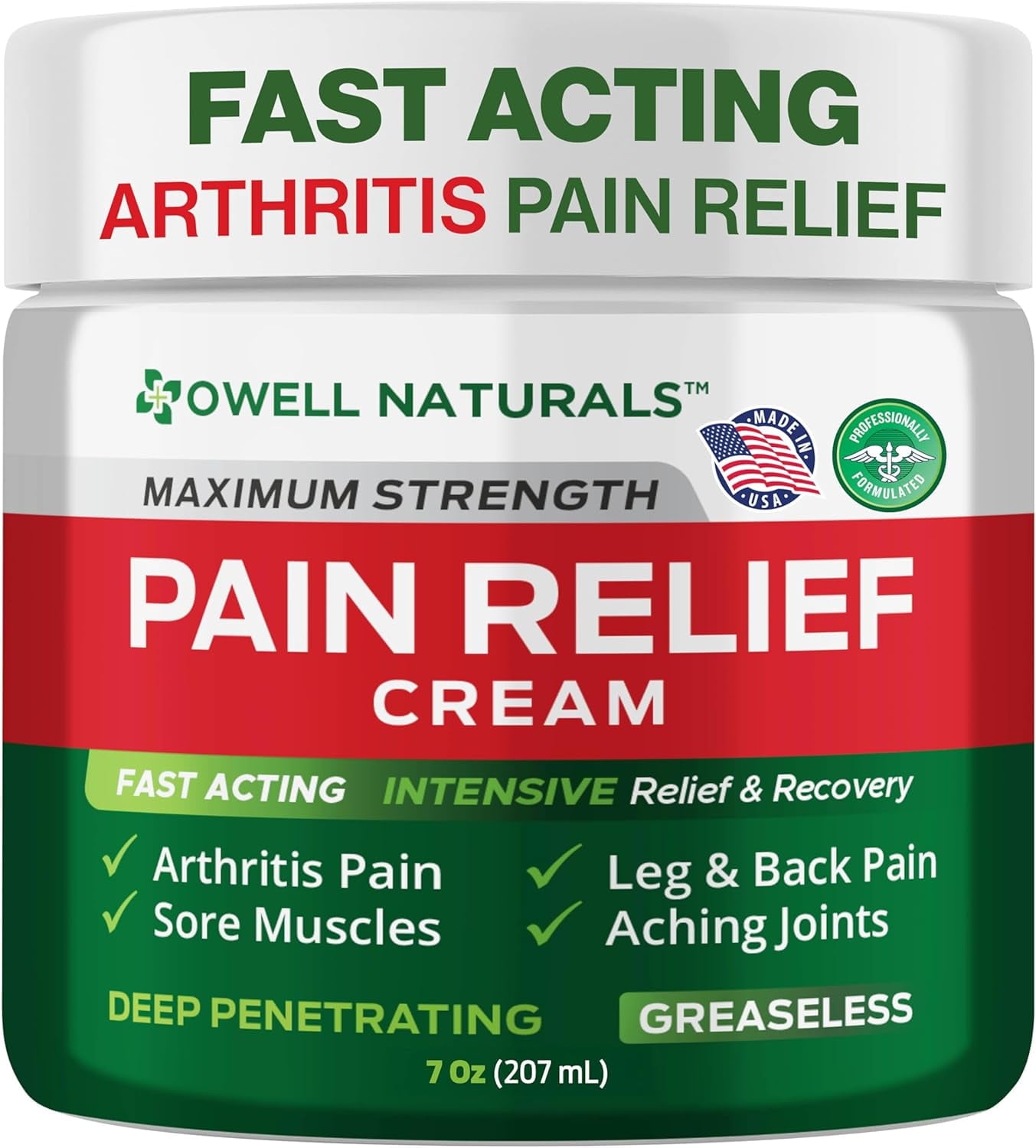 Owell Naturals Deep Penetrating Pain Relief Cream 7 oz - Walmart.com