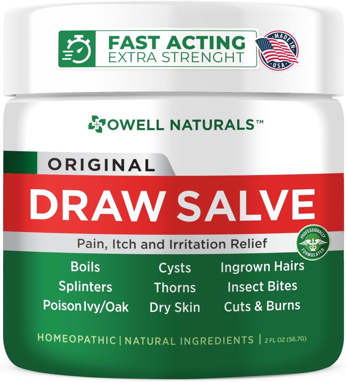 Owell Naturals Drawing Salve for Ingrown Hair, Boil & Cyst, Splinter ...