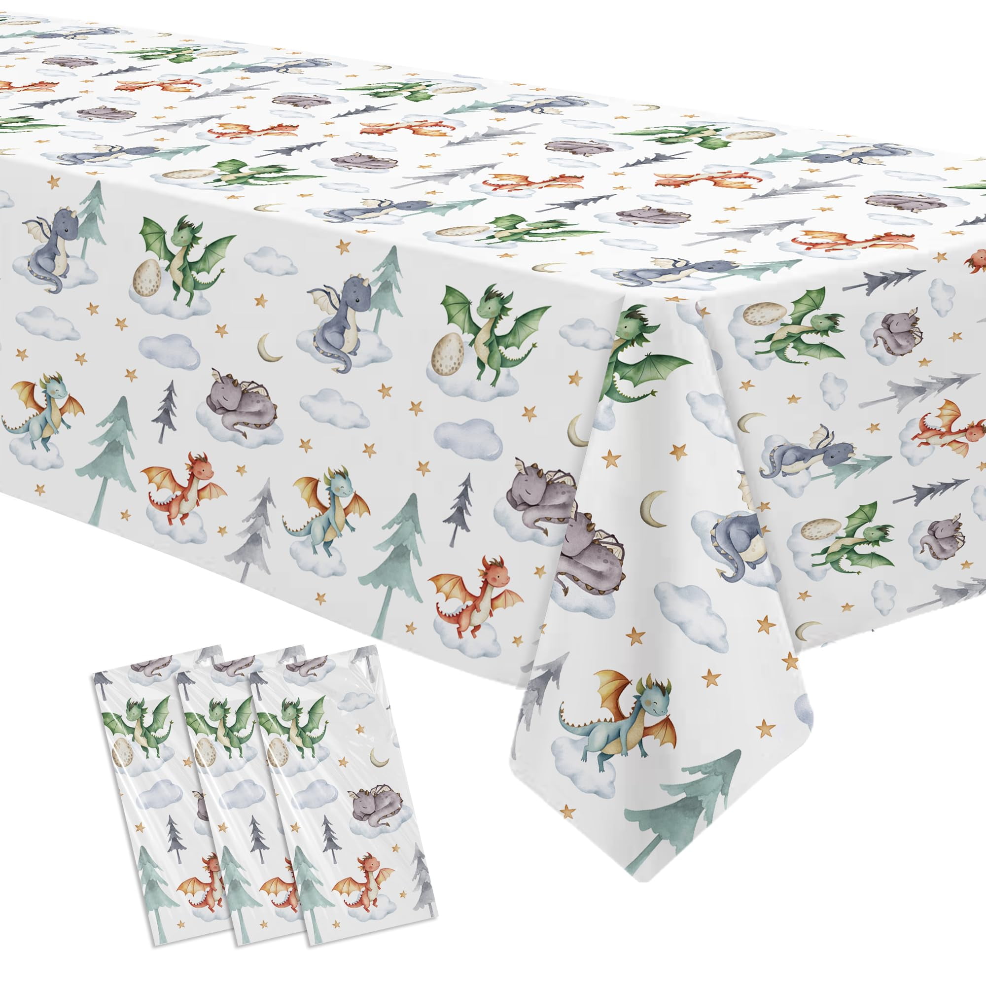 Owelleny Dragon BirthdayTRDN Party Supplies Tablecloth, Disposable ...