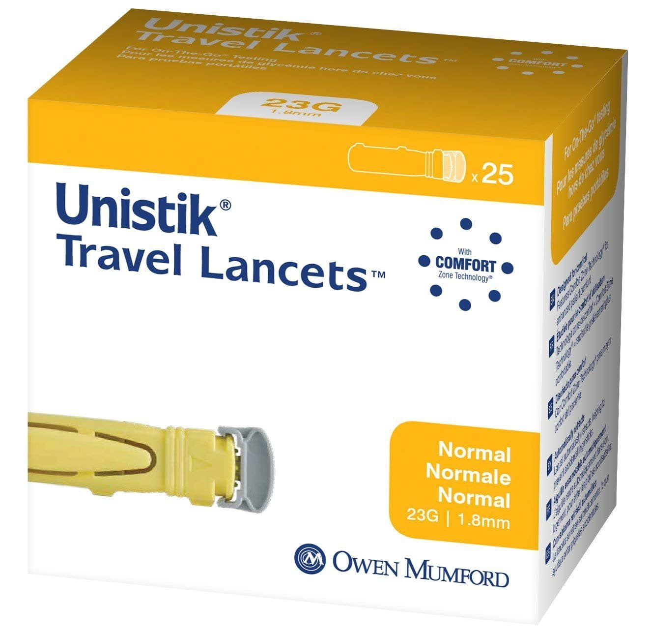 Owen Mumford At 1008 Unistik 3 Normal Safety Lancets, 1.8Mm Depth, 23 ...