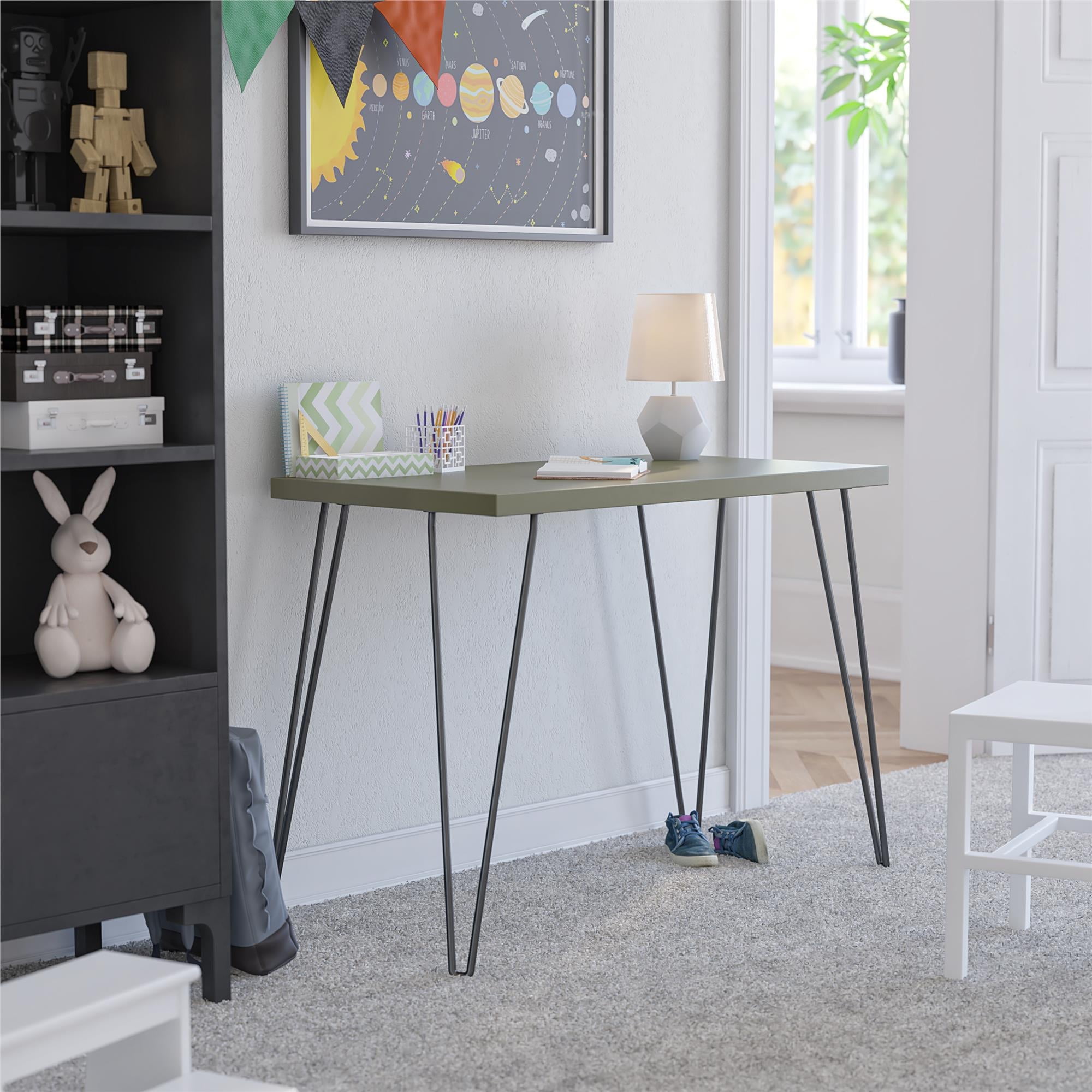 Owen Retro Computer Desk, Olive Green/Black - Walmart.com